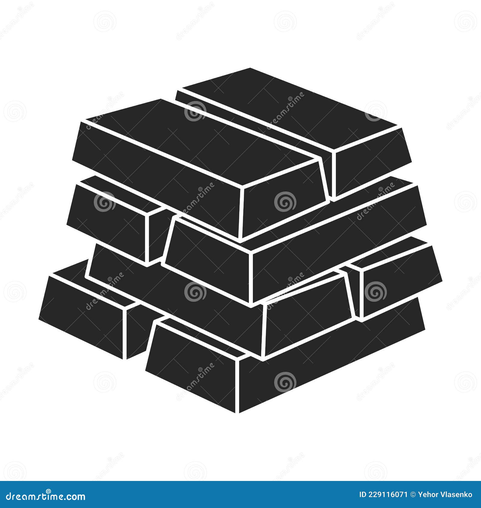 Gold Bar Vector Icon.Black Vector Icon Isolated on White Background ...