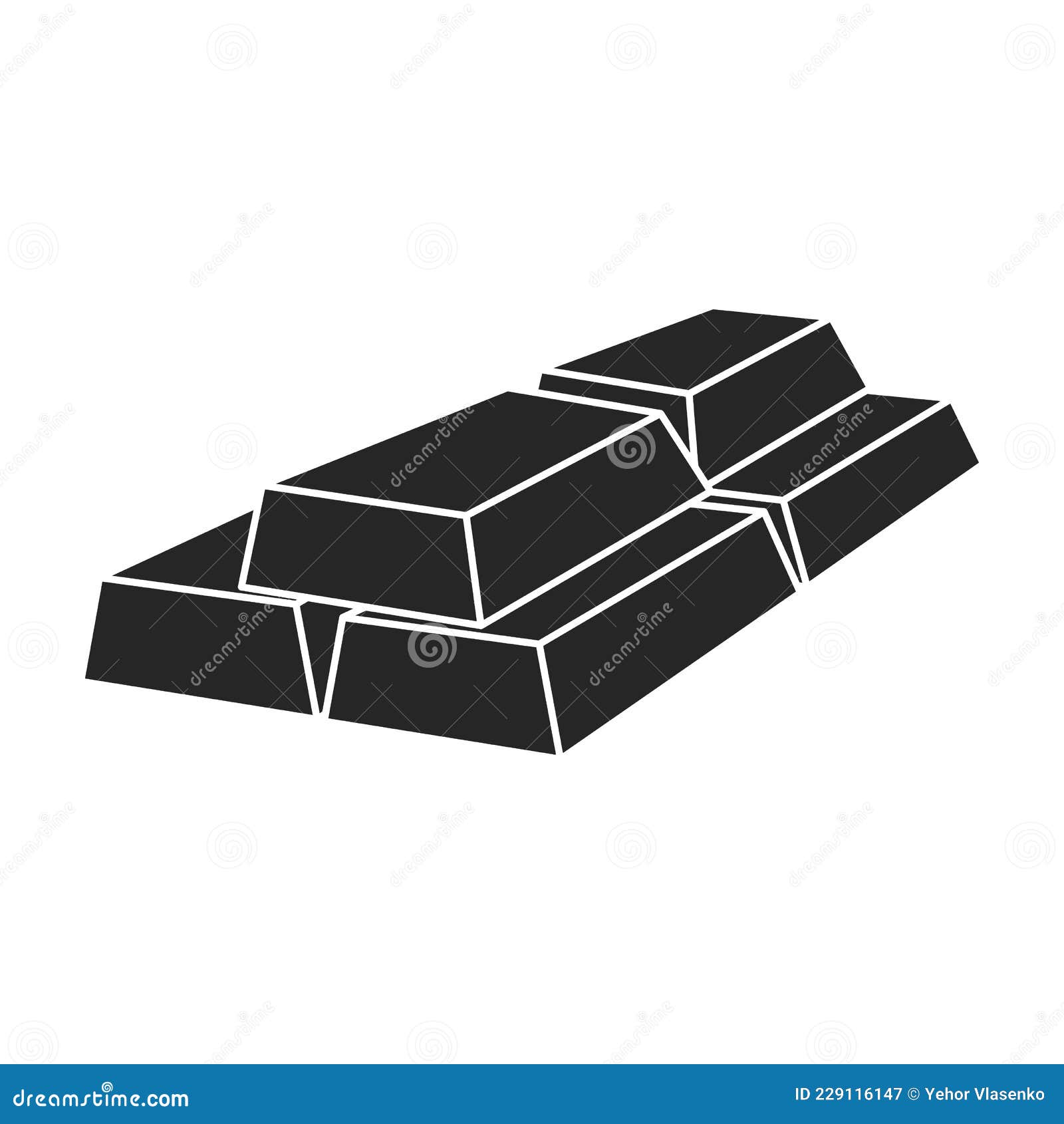 Gold Bar Vector Icon.Black Vector Icon Isolated on White Background ...