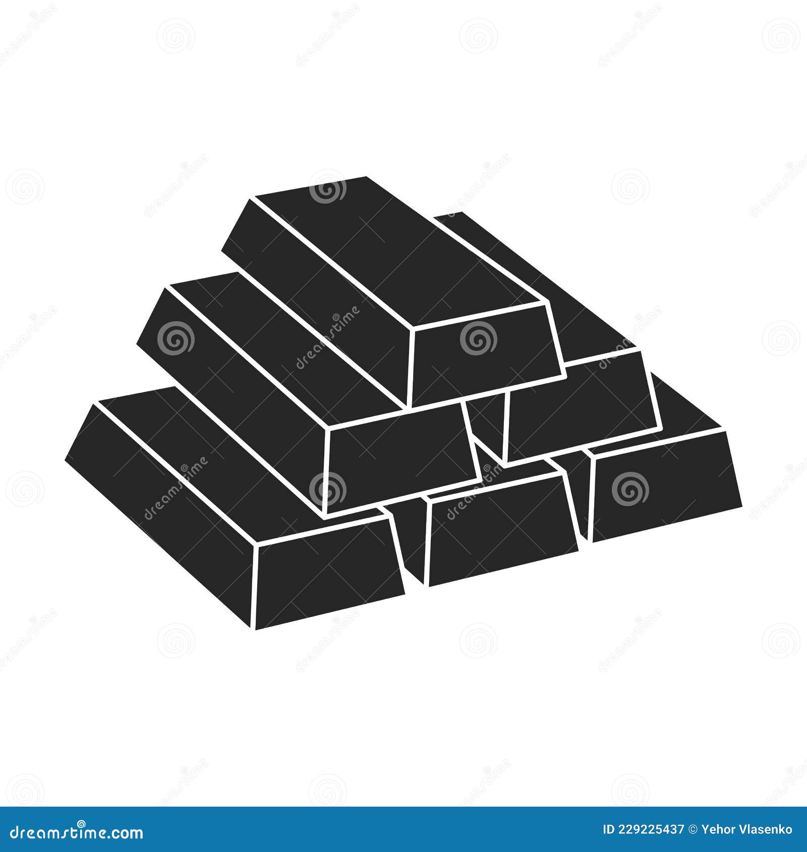 Gold Bar Vector Icon.Black Vector Icon Isolated on White Background ...