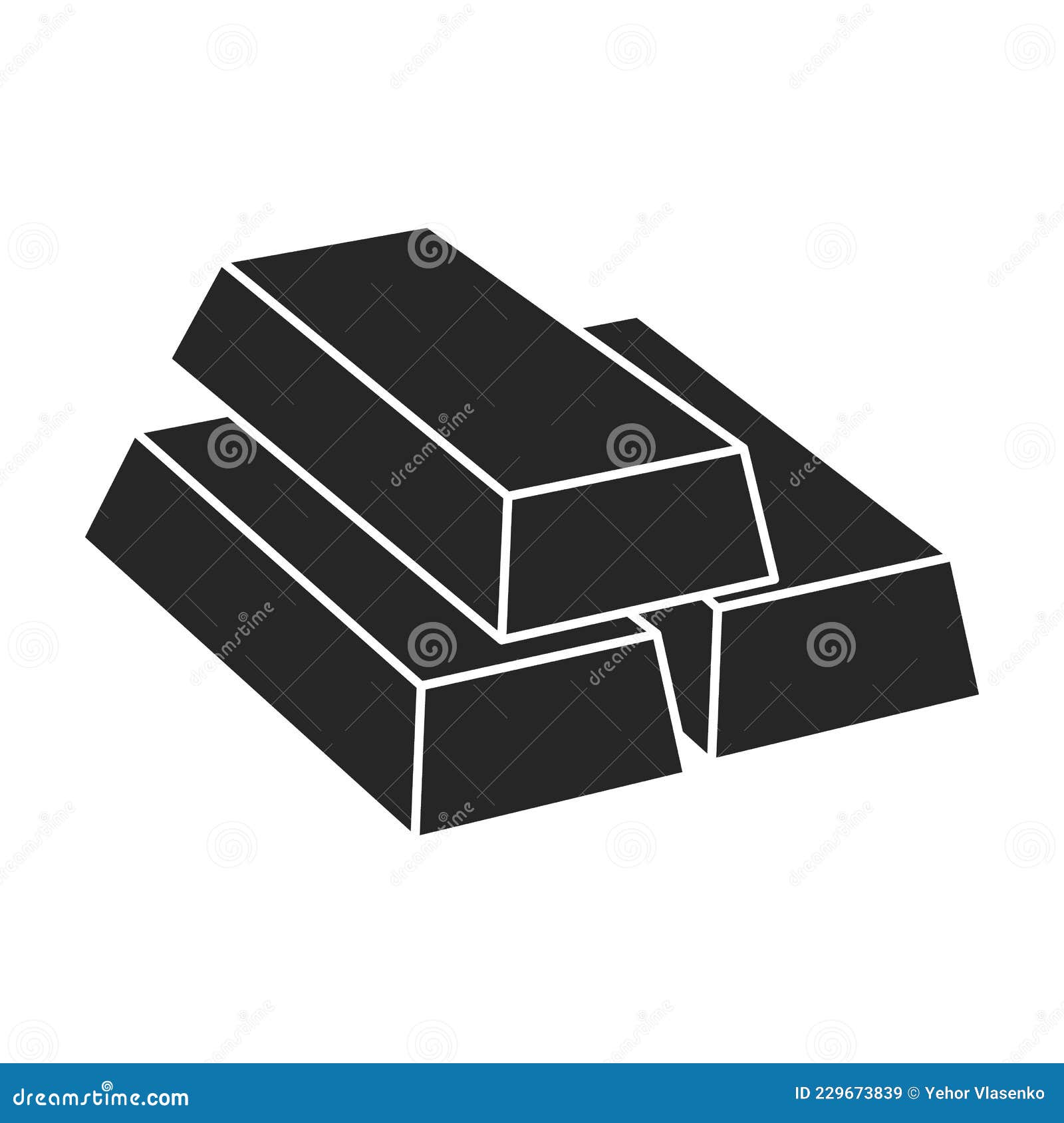 Gold Bar Vector Icon.Black Vector Icon Isolated on White Background ...