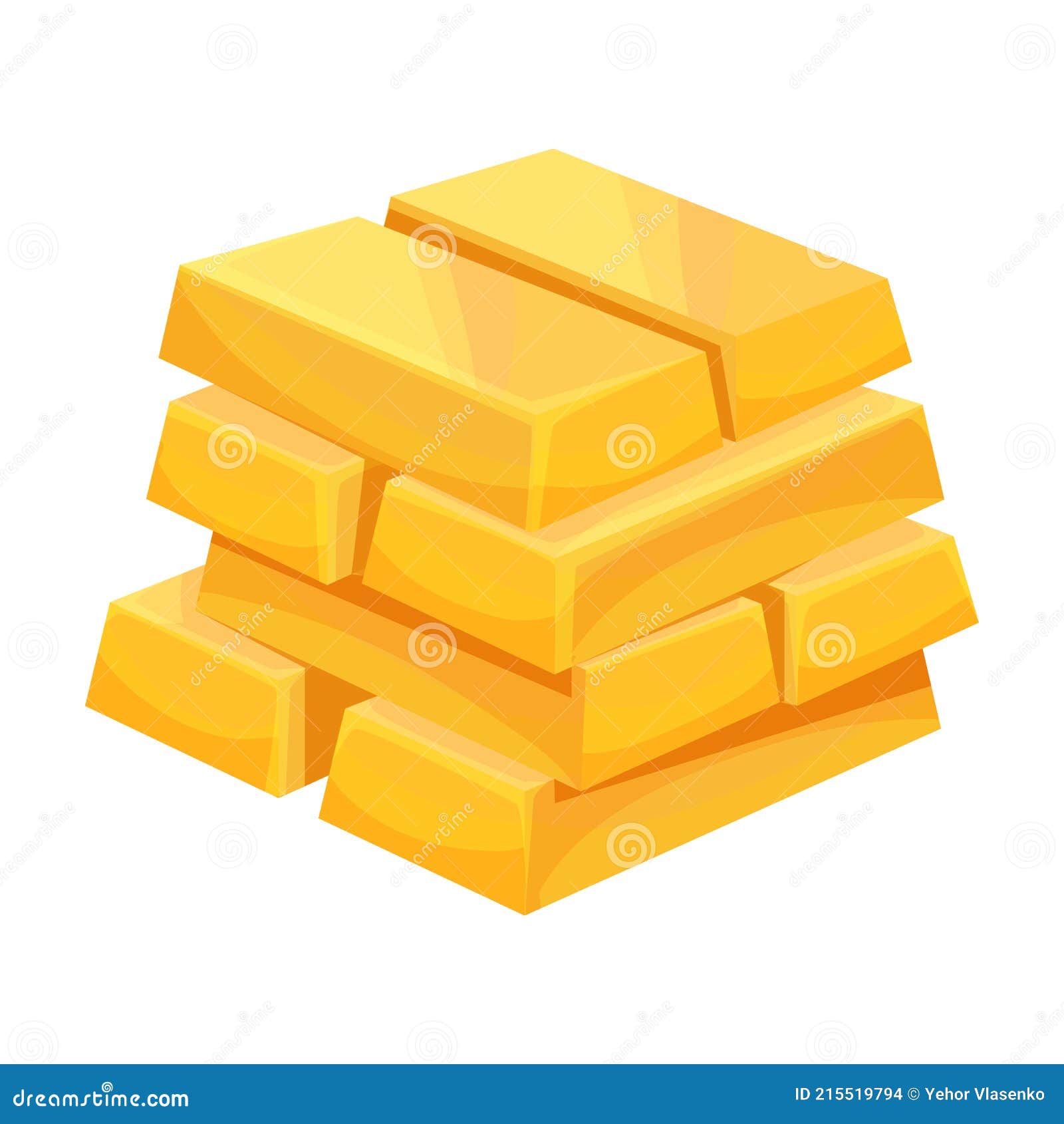 Gold Bar Vector Icon.Cartoon Vector Icon Isolated on White Background ...