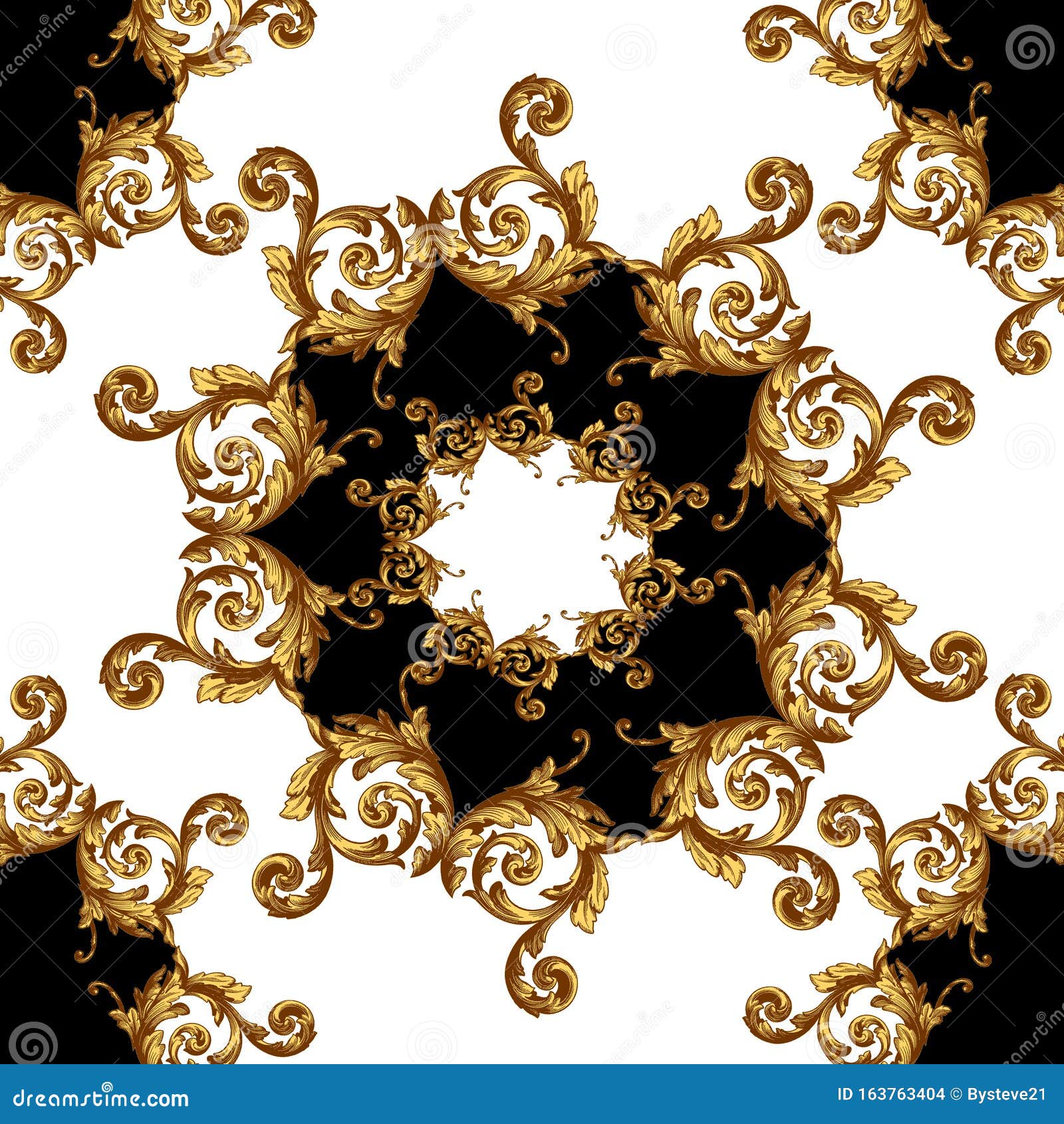 Gold Baroque 3d Vector Seamless Pattern. Greek Key Meanders Ornament ...