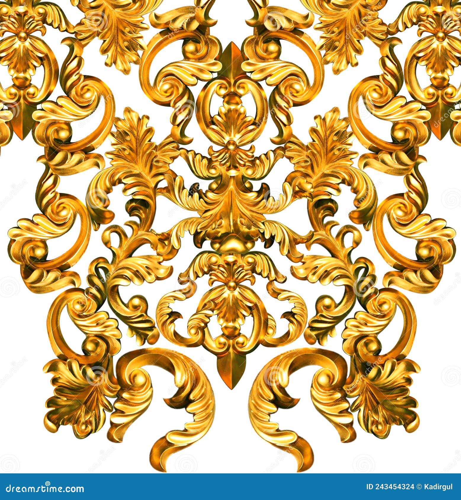 Golden baroque ornament stock illustration. Illustration of classic ...