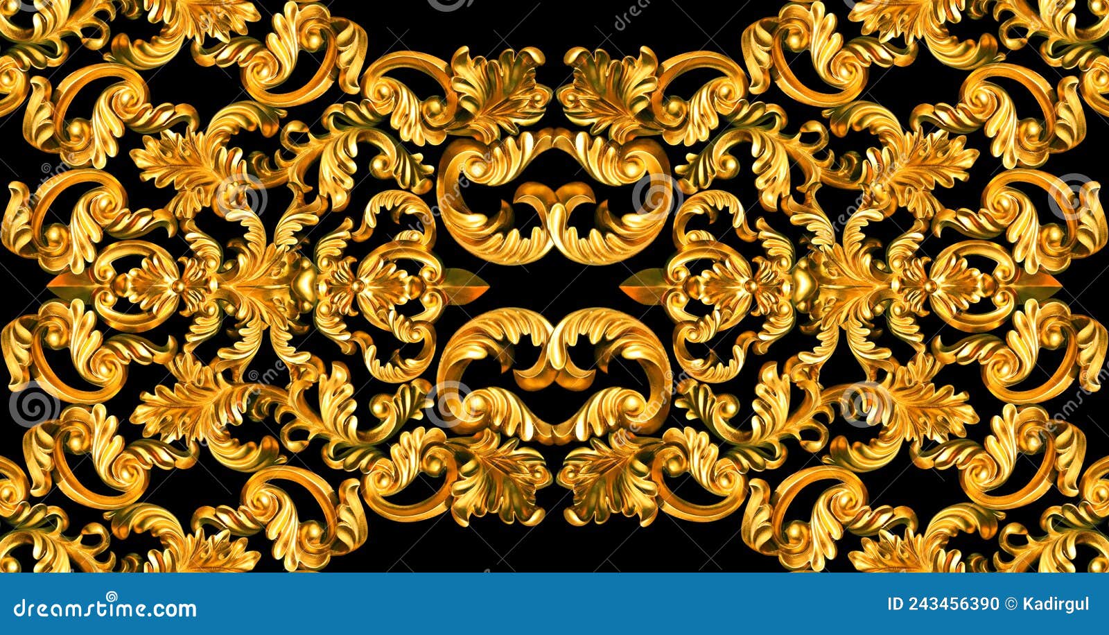 Golden baroque ornament stock illustration. Illustration of arabesque ...