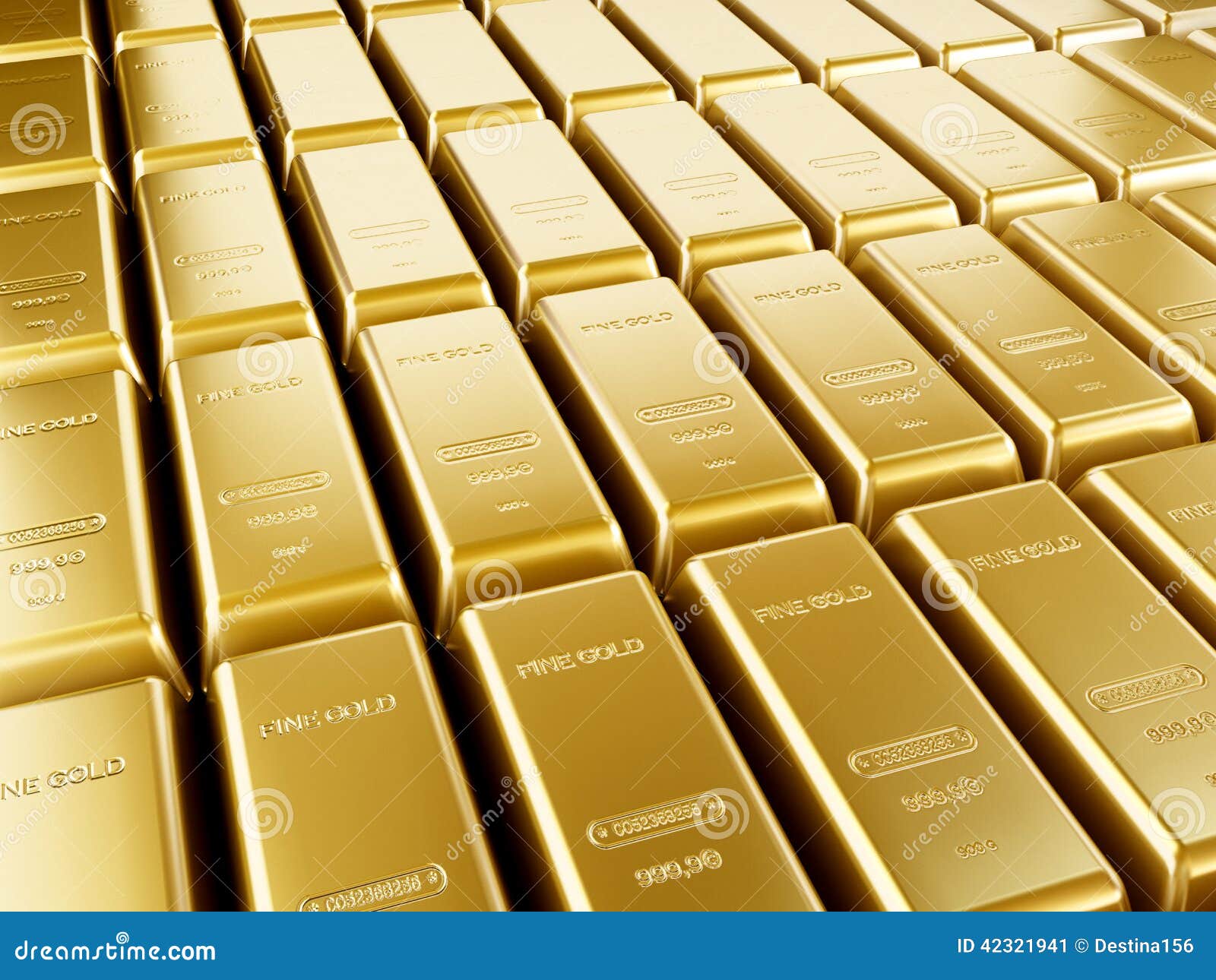 Gold bars arrangement stock illustration. Illustration of reflection ...