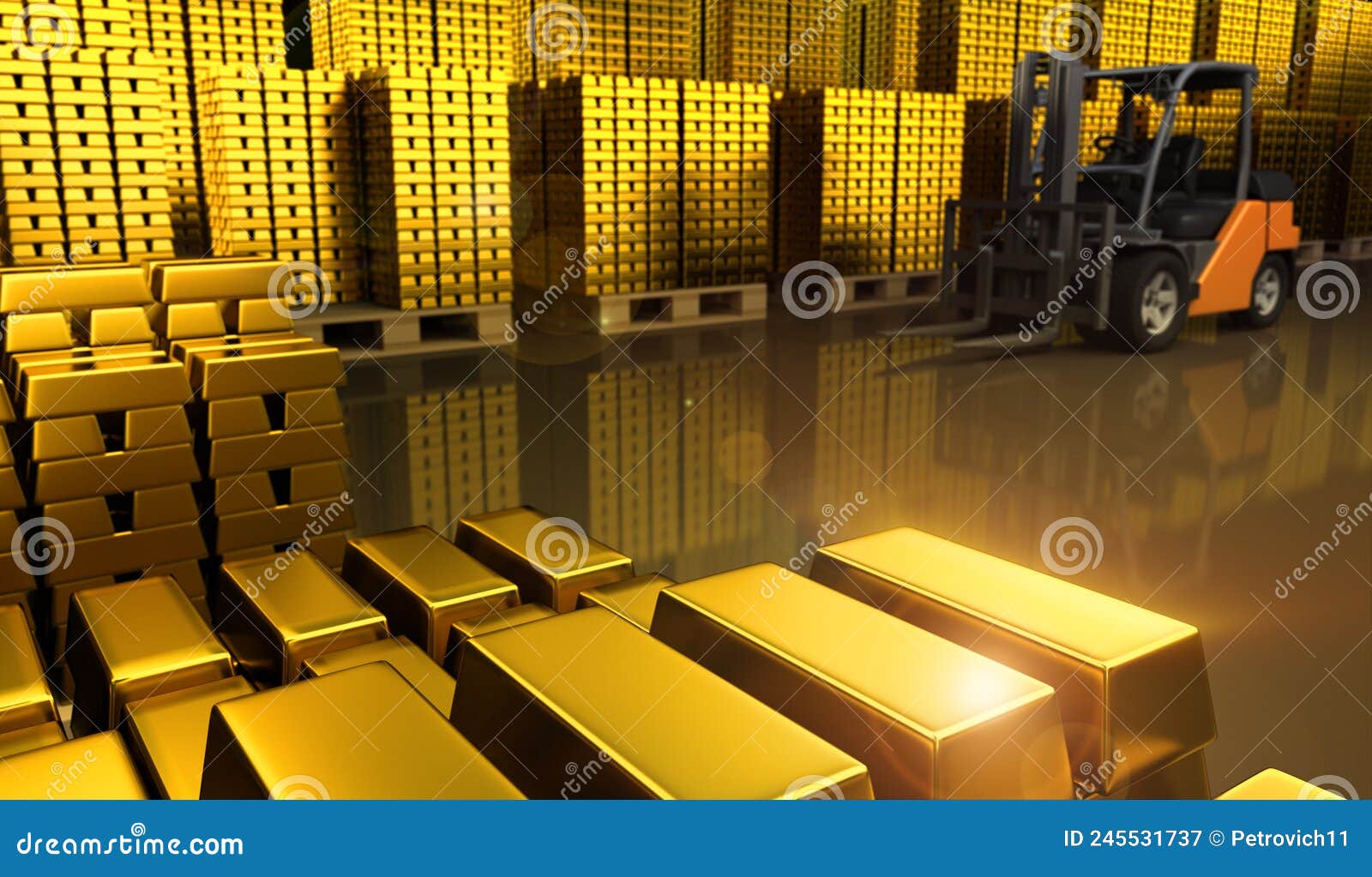 Stacks of Gold Bars in Bank. Stock Illustration - Illustration of metal ...