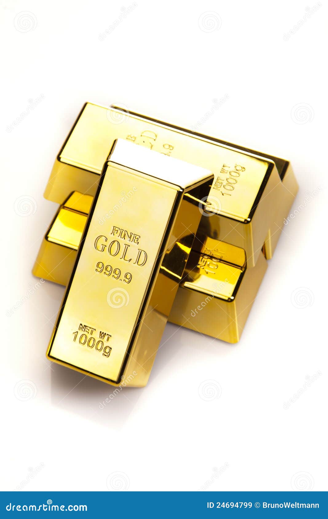 Gold Bars Closeup on White Background Stock Image - Image of heavy ...