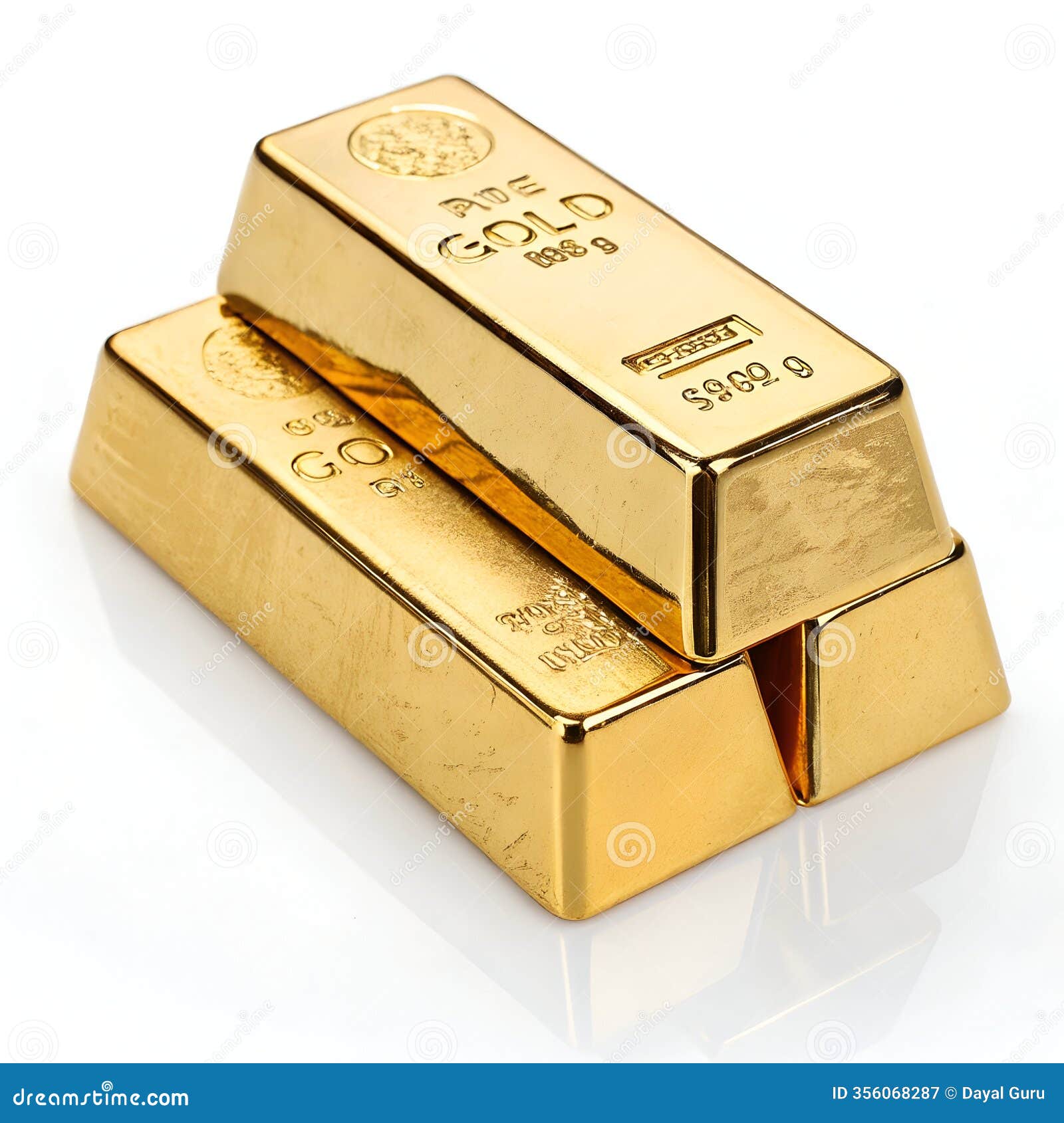 Gold Bars Concept Isolated on White Background Stock Illustration ...
