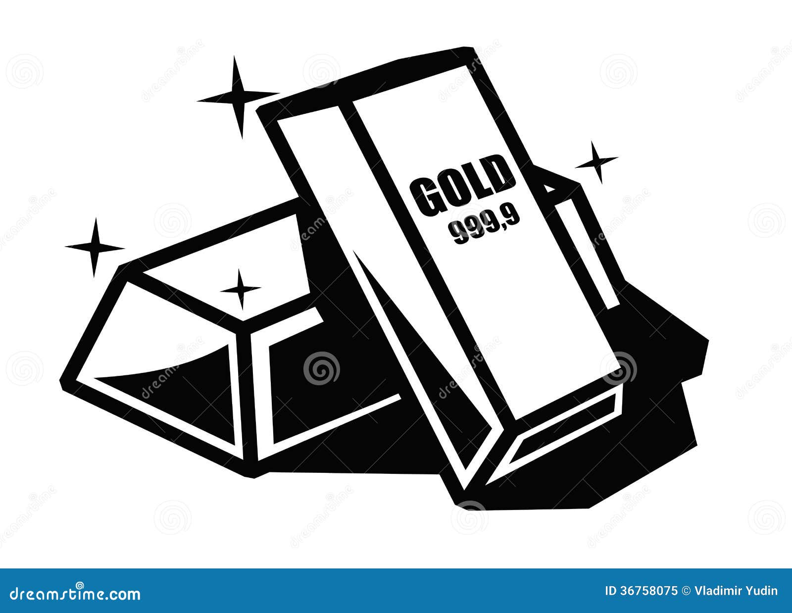 Gold bars stock vector. Illustration of isolated, currency - 36758075