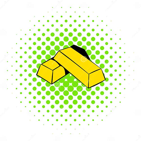 Gold Bars Icon, Comics Style Stock Illustration - Illustration of ...