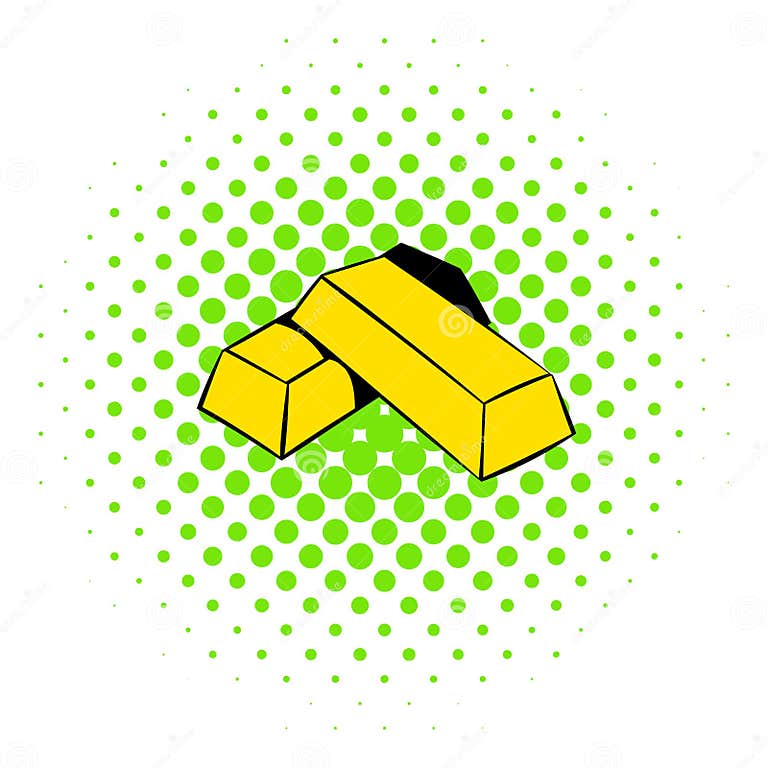 Gold Bars Icon, Comics Style Stock Illustration - Illustration of ...