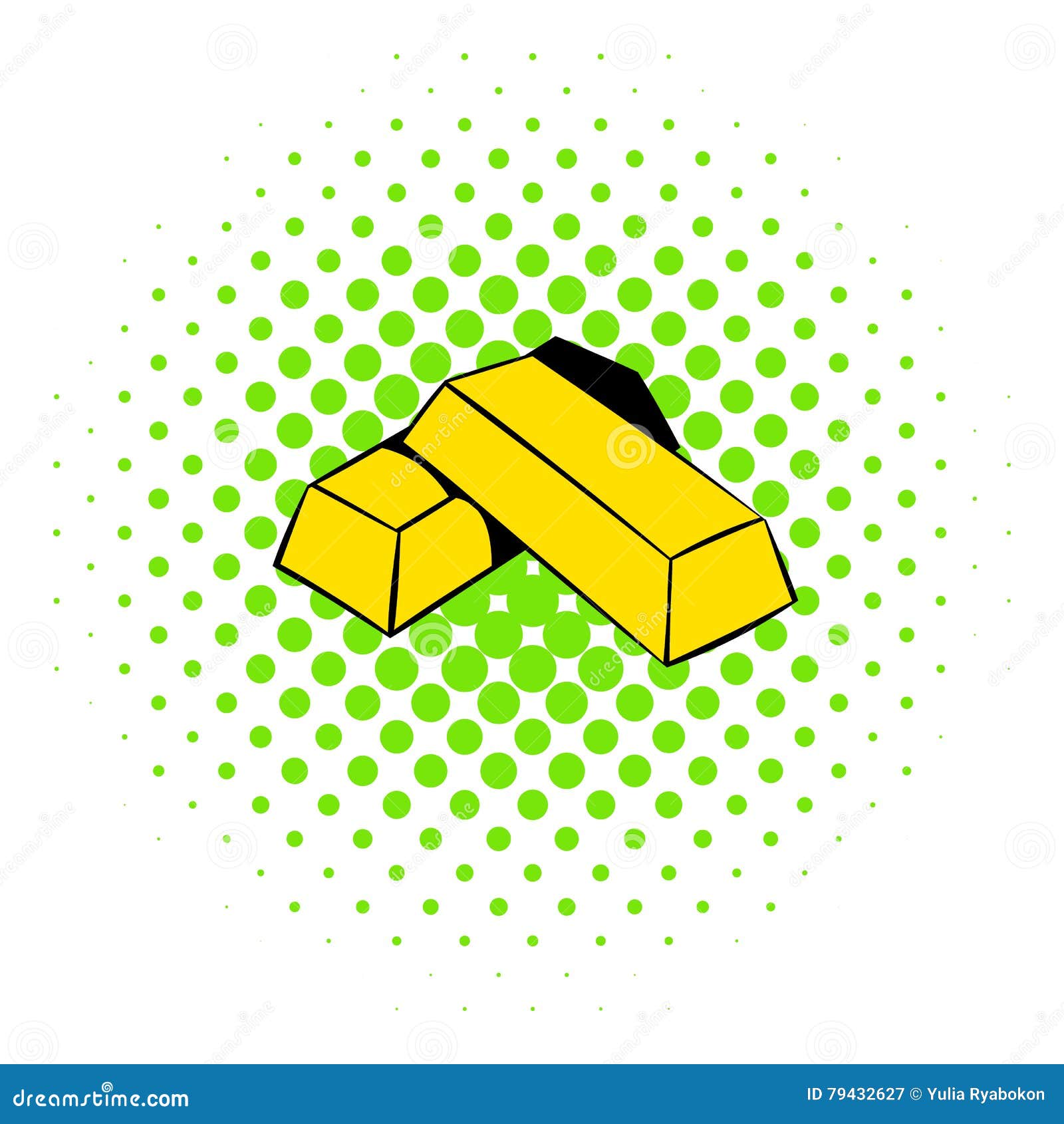 Gold Bars Icon, Comics Style Stock Vector - Illustration of currency ...