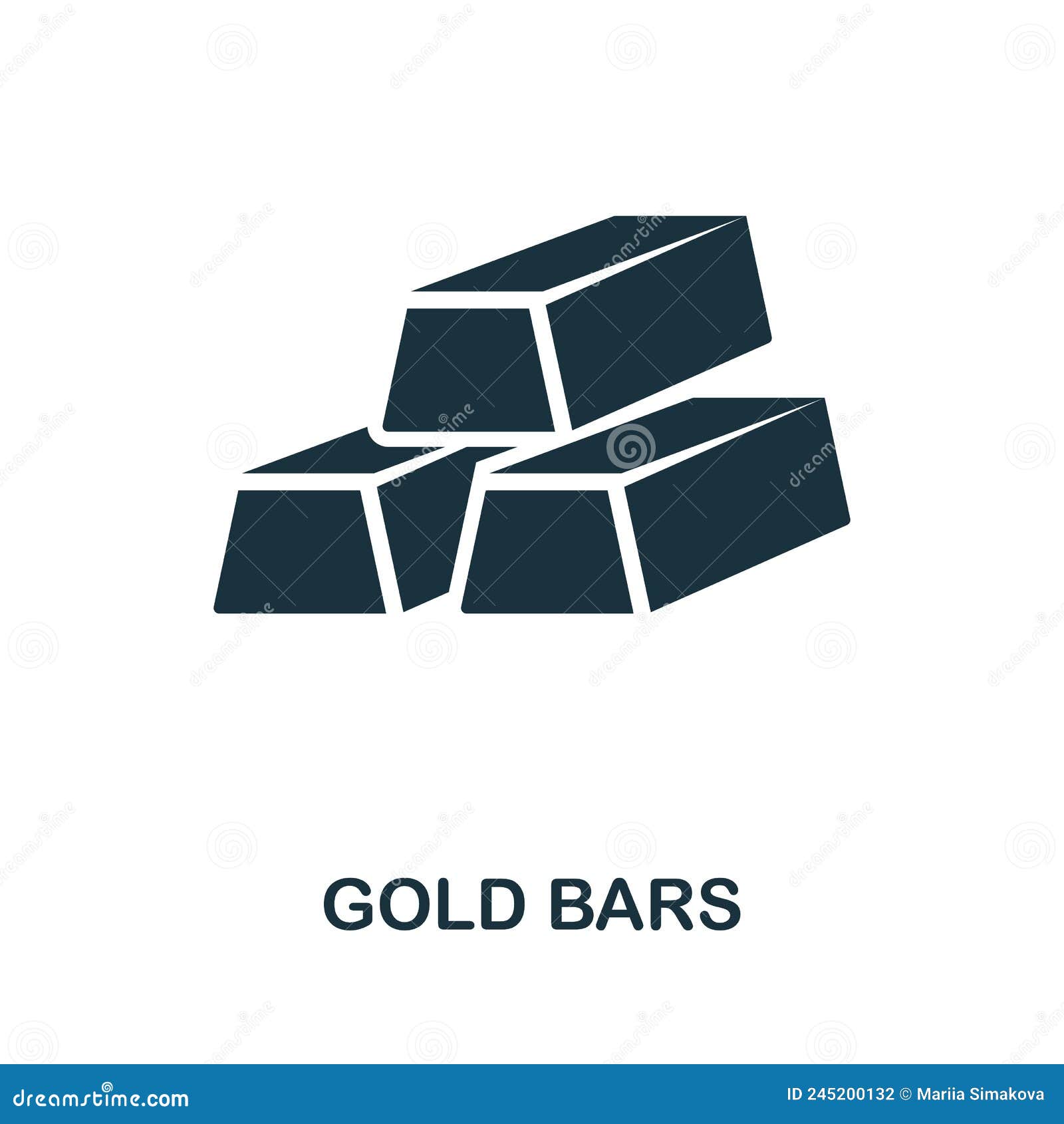 Gold Bars Icon. Monochrome Simple Gold Bars Icon for Templates, Web ...