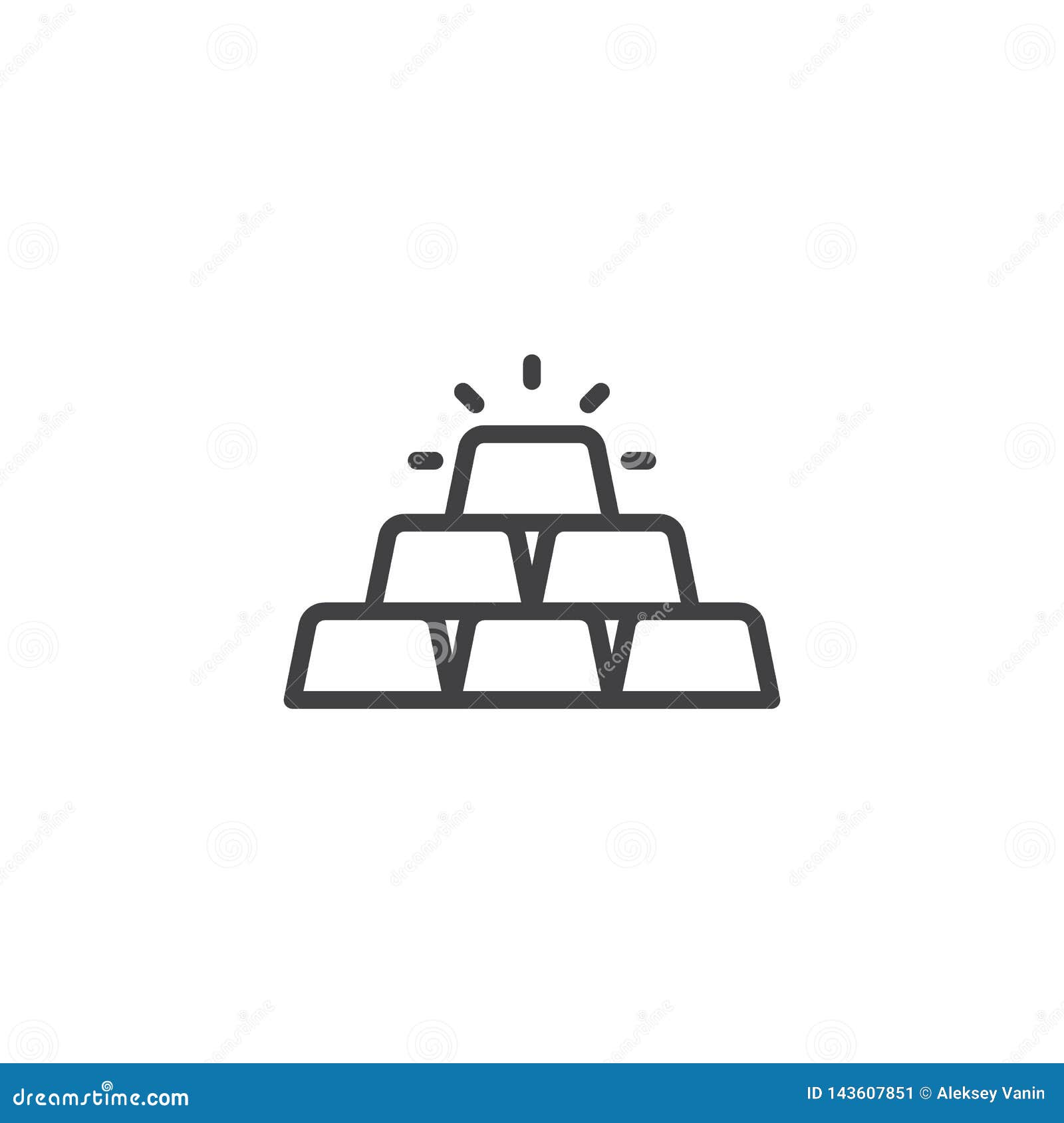 Gold Bars Pyramid Line Icon Stock Vector - Illustration of graphics ...