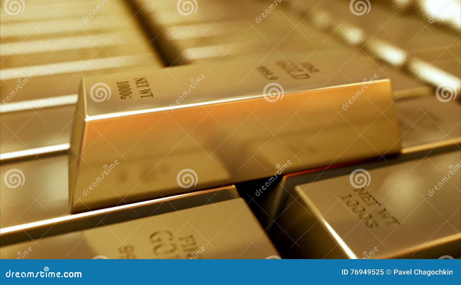 Gold Bars Realistic 3D Animation Stock Video - Video of animation ...