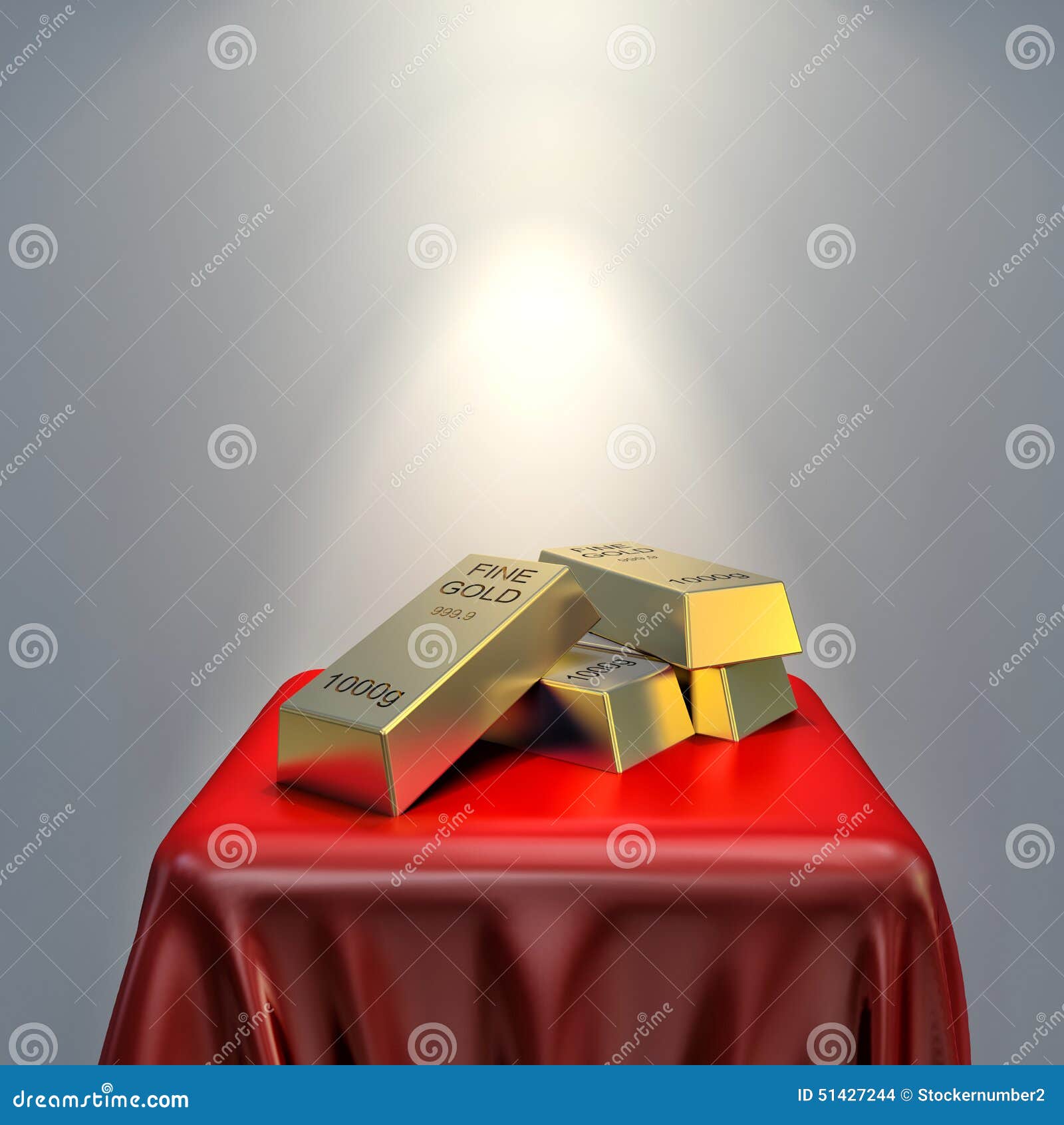 Gold bars on red cloth stock illustration. Illustration of value - 51427244