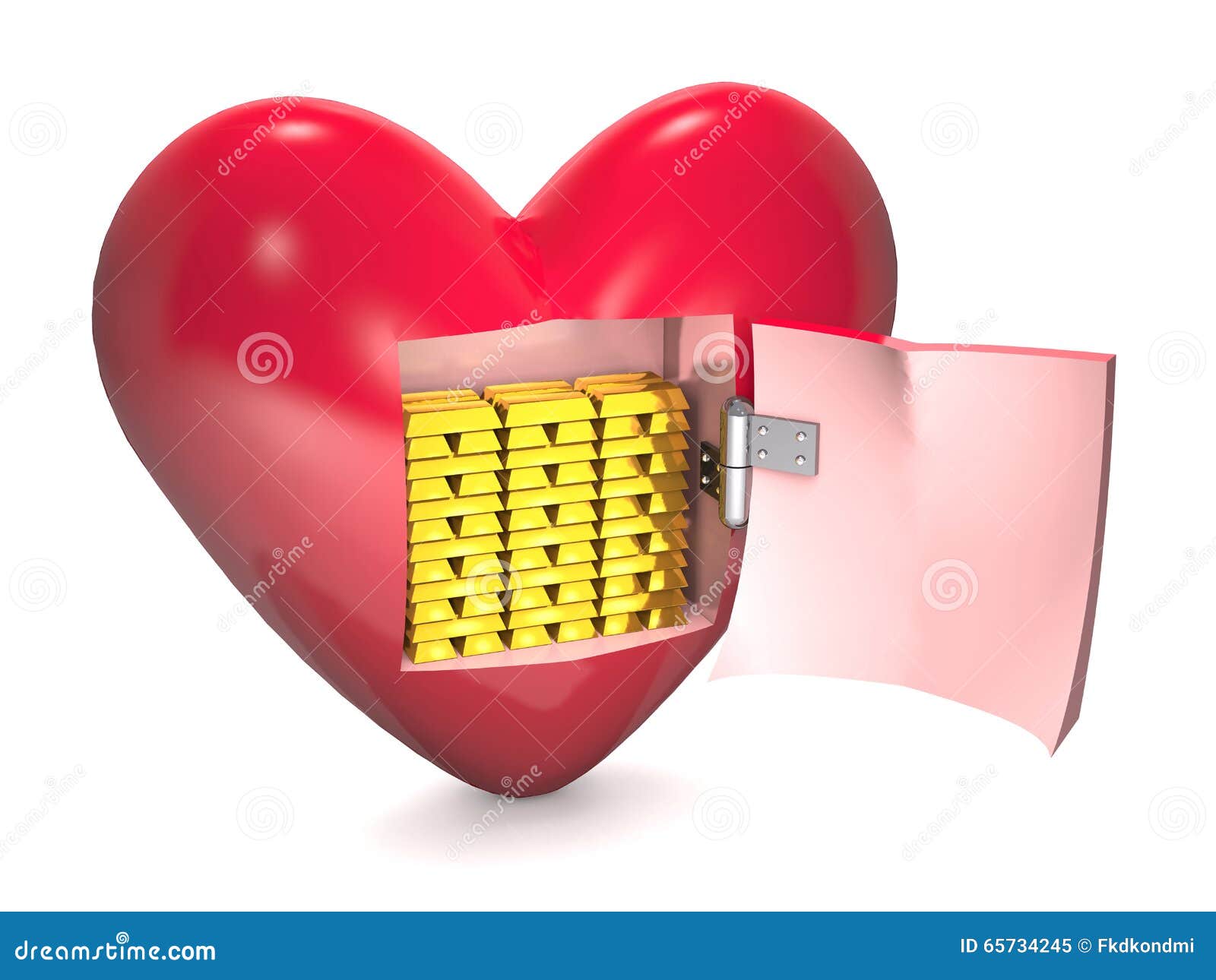 Gold bars and red heart. stock illustration. Illustration of heart ...