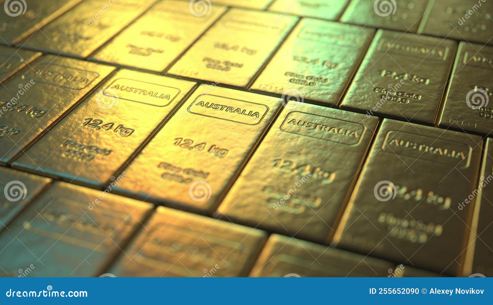 Gold Bars with AUSTRALIA Text. 3d Rendering Stock Illustration ...