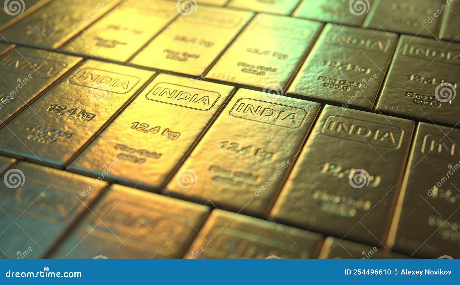INDIA Text on Gold Bars. 3d Rendering Stock Illustration - Illustration ...