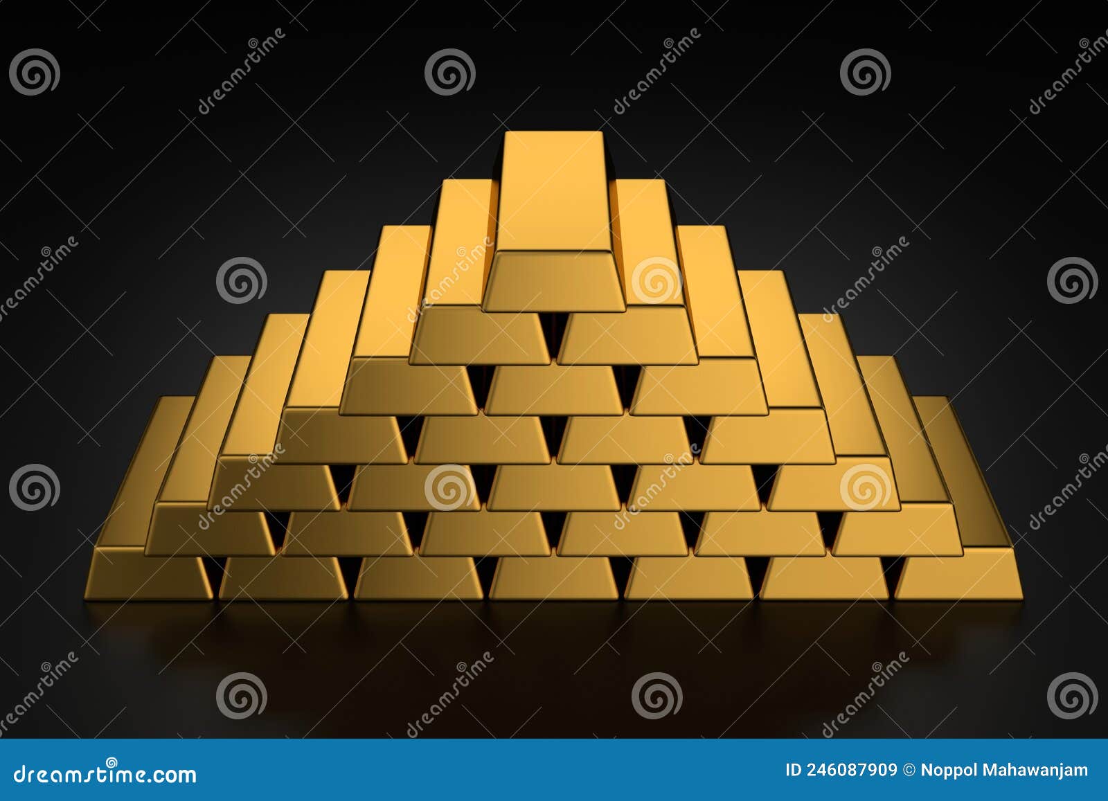 Gold Bars for Website Banner. 3D Rendering Stock Illustration ...