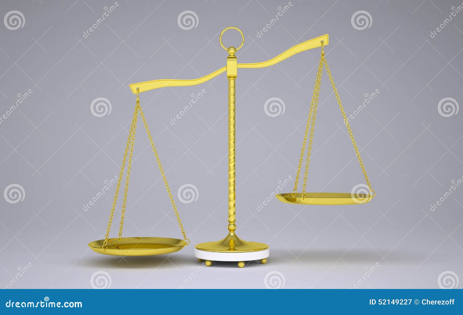 Gold Beam Balance with Shadow. Left Bowl Below Stock Image - Image of ...