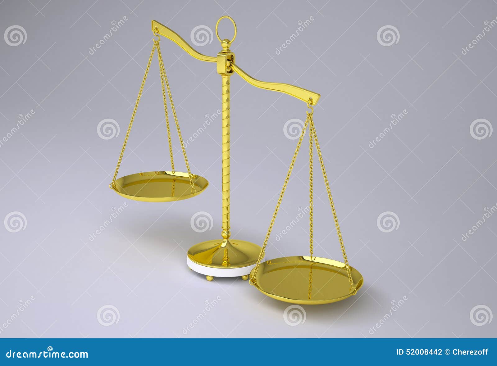 Gold Beam Balance with Shadow. Perspective View Stock Illustration ...