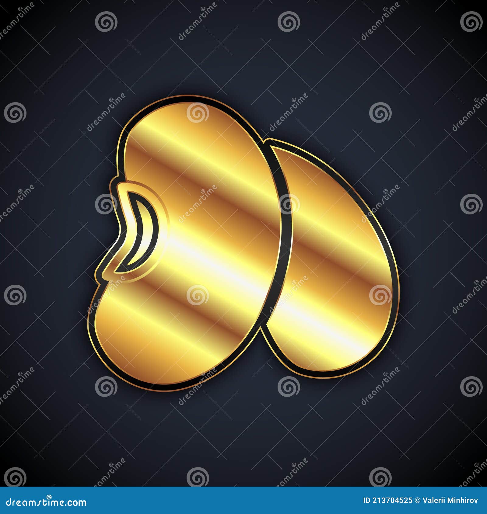 Gold Beans Icon Isolated on Black Background. Vector Stock Vector ...