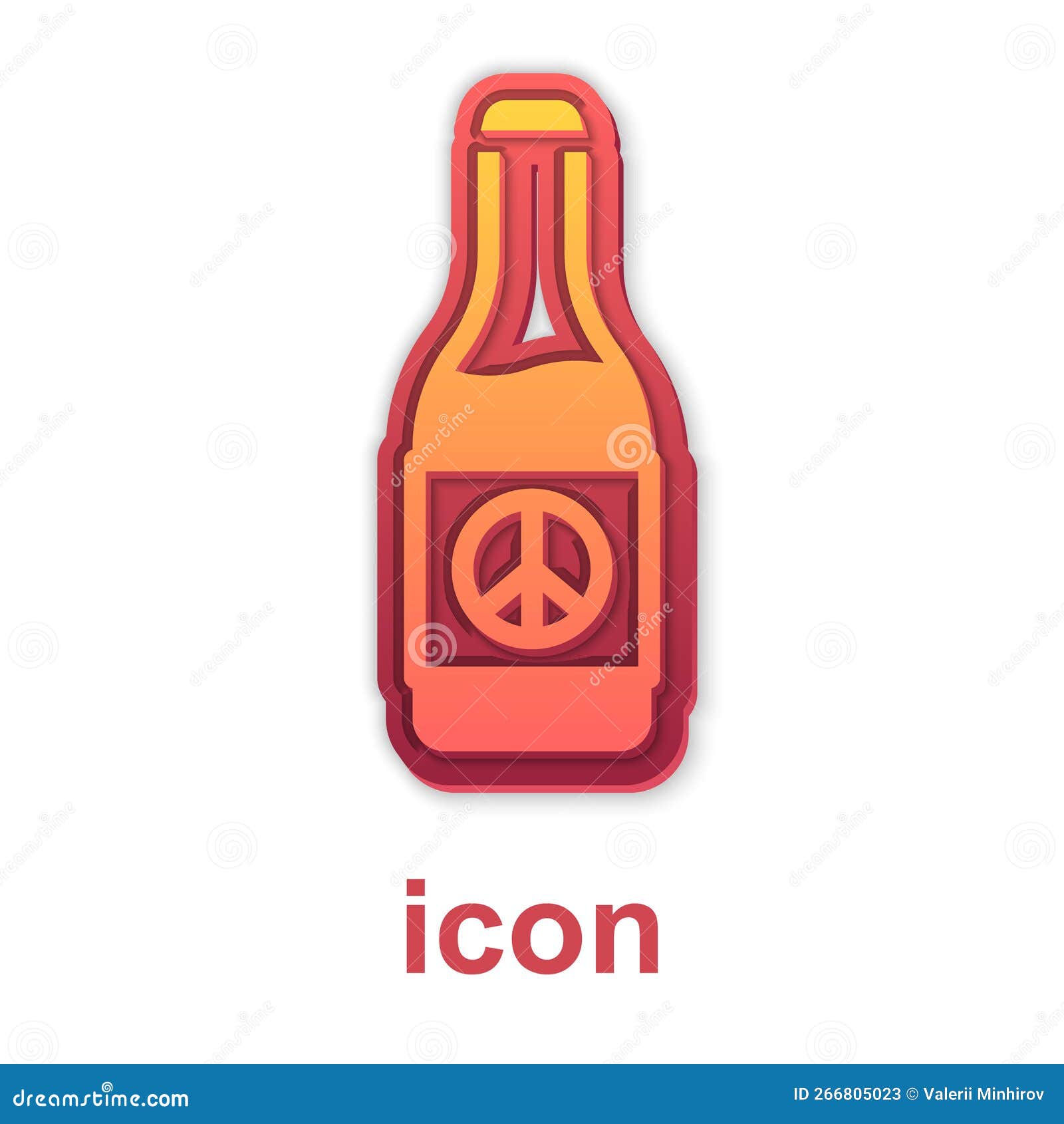 Gold Beer Bottle Icon Isolated on White Background. Vector Stock Vector ...