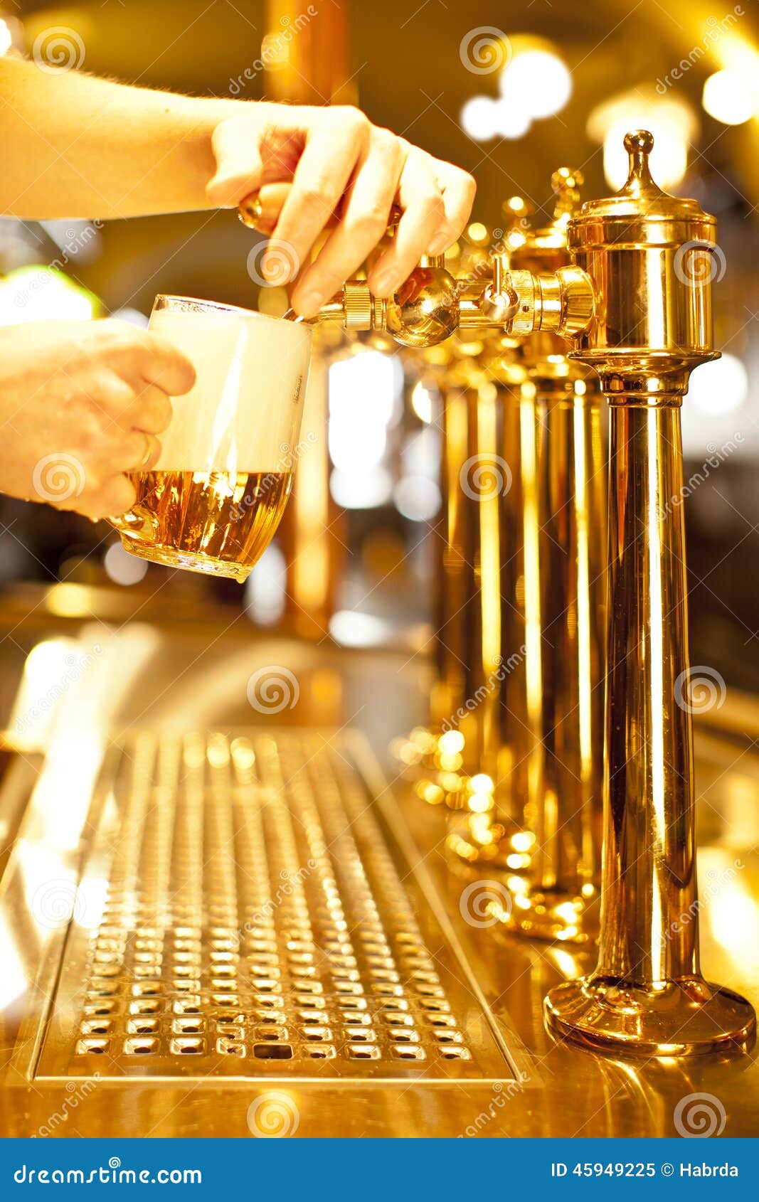 Gold Beer With Fish Royalty-Free Stock Image | CartoonDealer.com #117591742