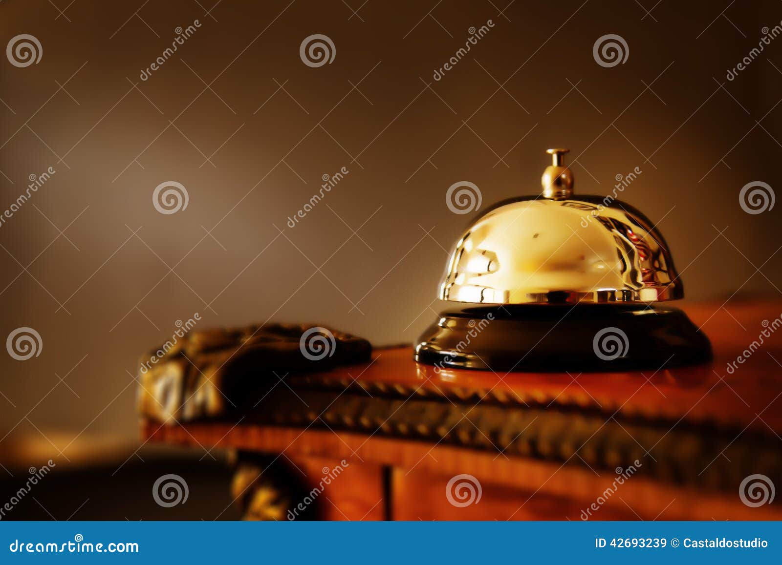 Gold Bell stock image. Image of business, reflection - 42693239