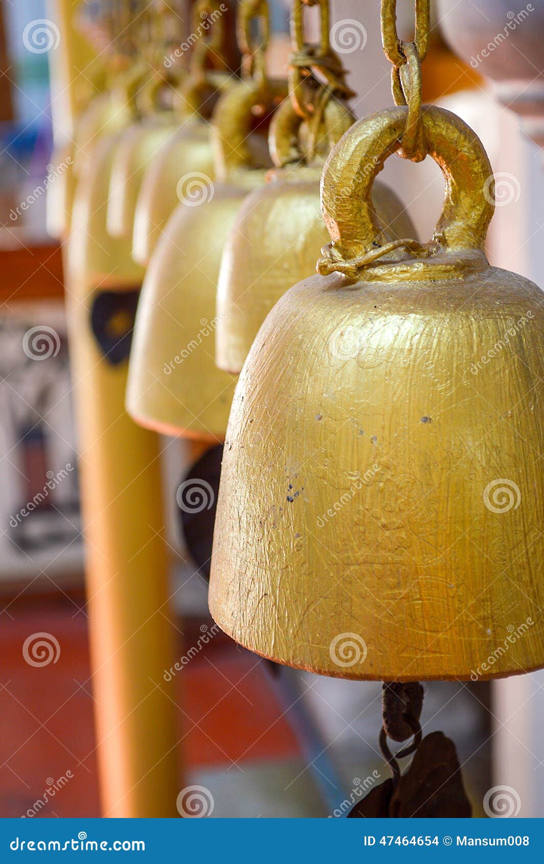Gold bells stock photo. Image of buddhism, buddhist, temple - 47464654