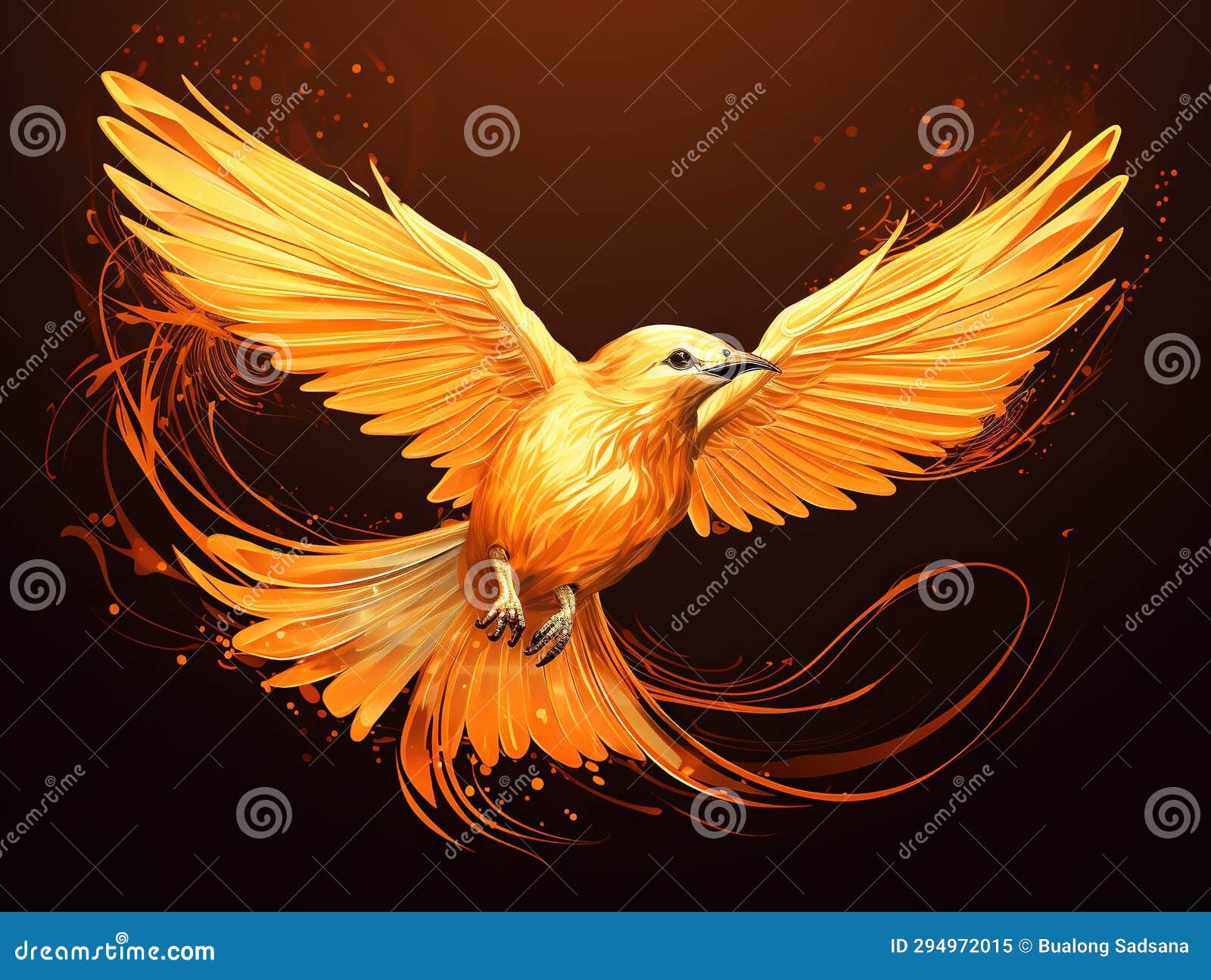 Gold Bird Made with Generative AI Illustration Stock Illustration ...