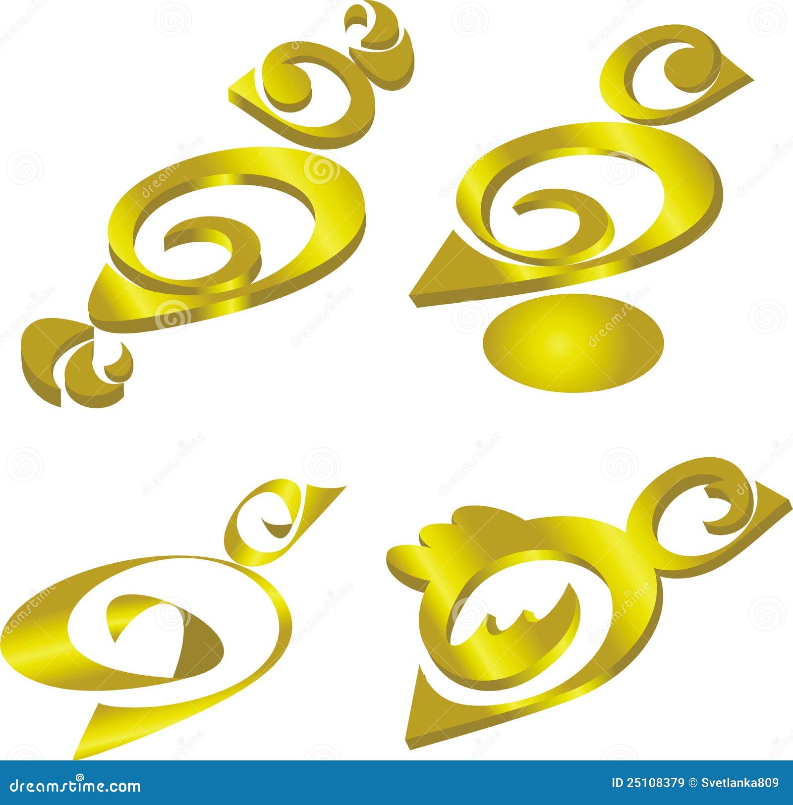 Gold birds stock vector. Illustration of shiny, vector - 25108379