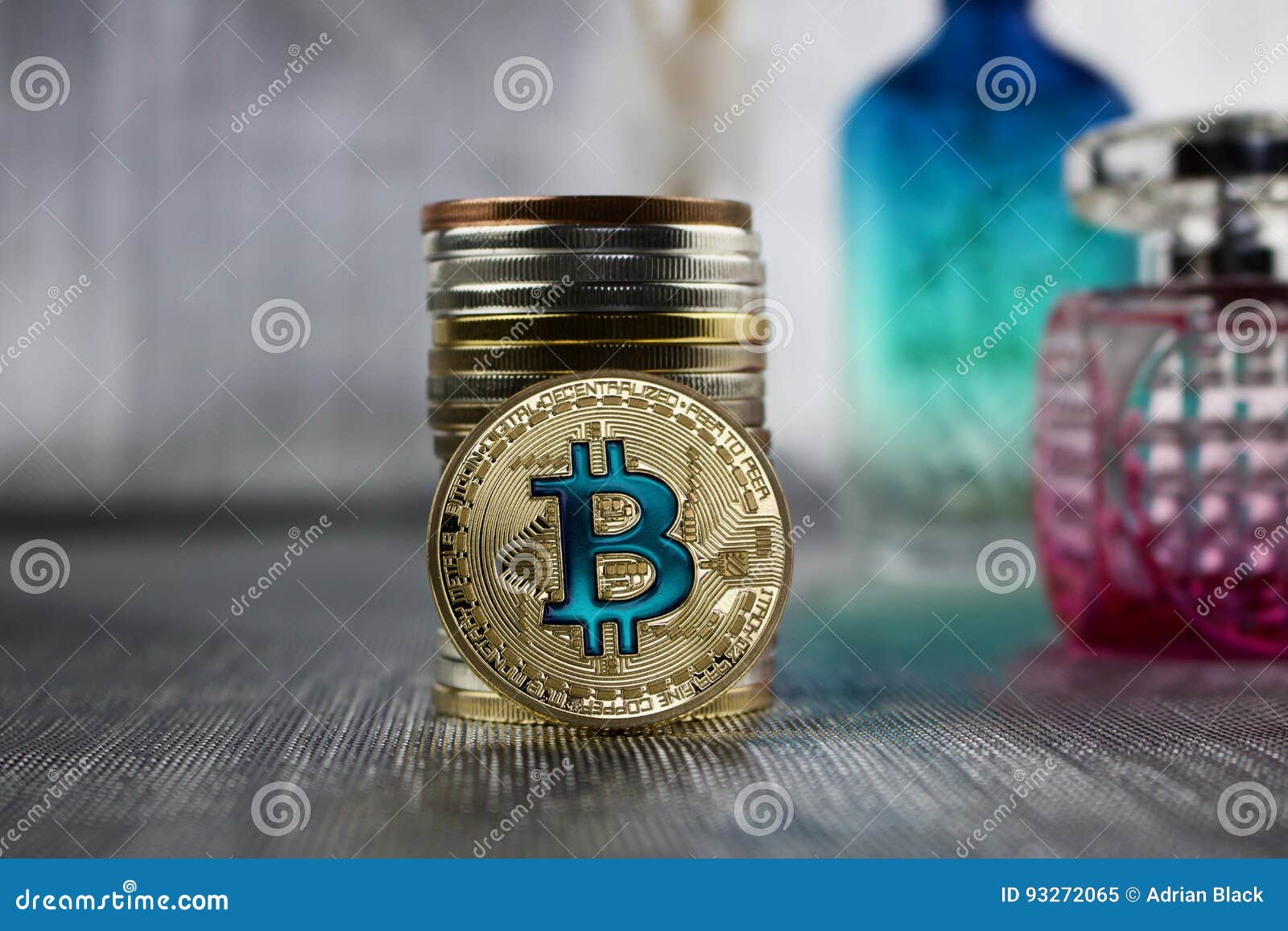 Gold bitcoin coin stock image. Image of trade, gold, payments - 93272065