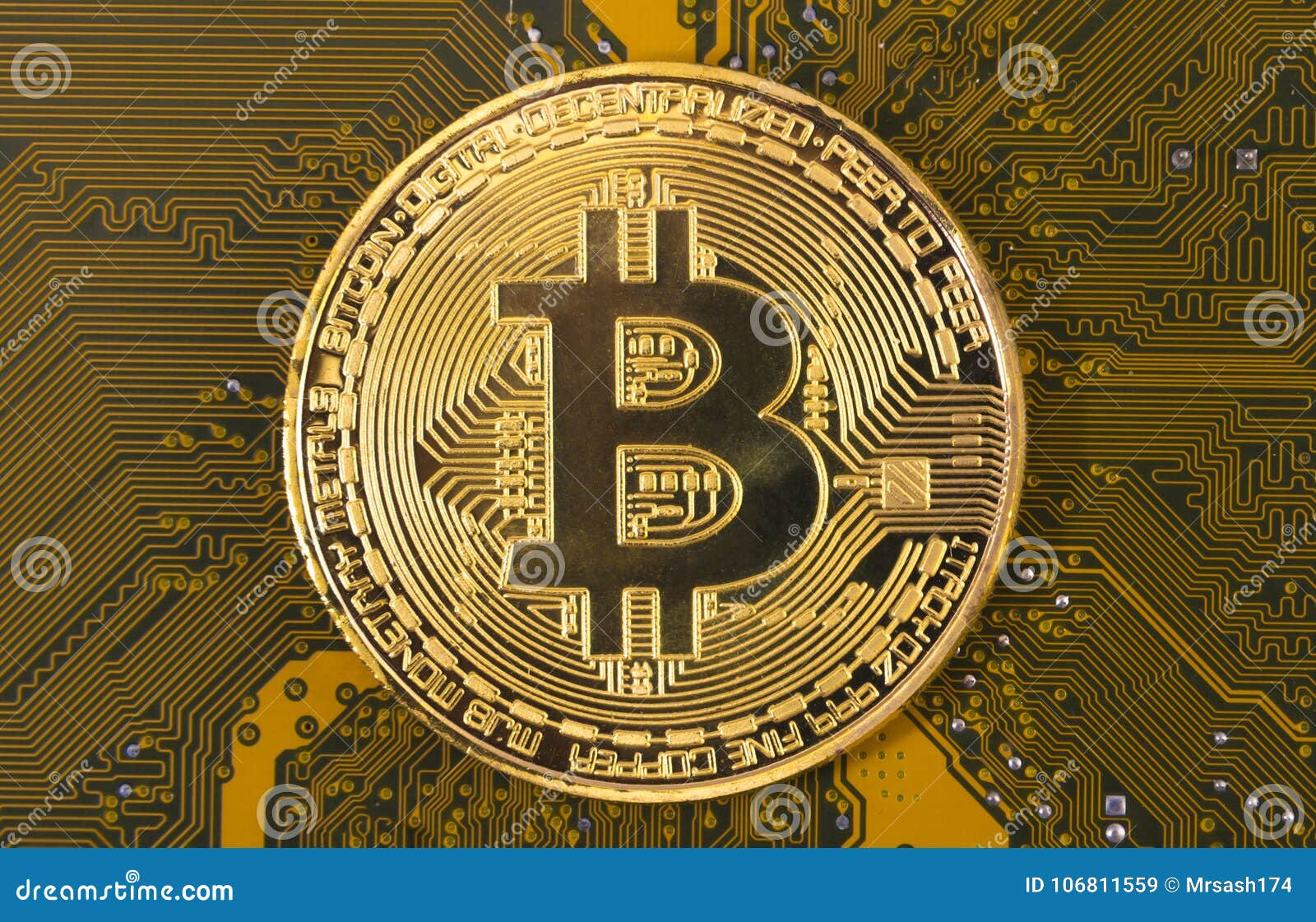 Gold Bitcoin Concept Internet Finance Stock Image - Image of bitcoin ...