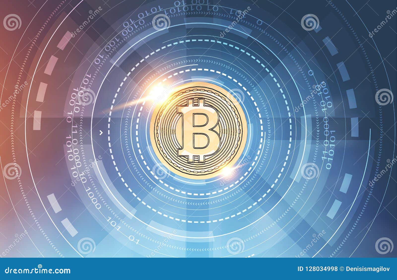 Gold Bitcoin in Hud Interface Stock Illustration - Illustration of ...