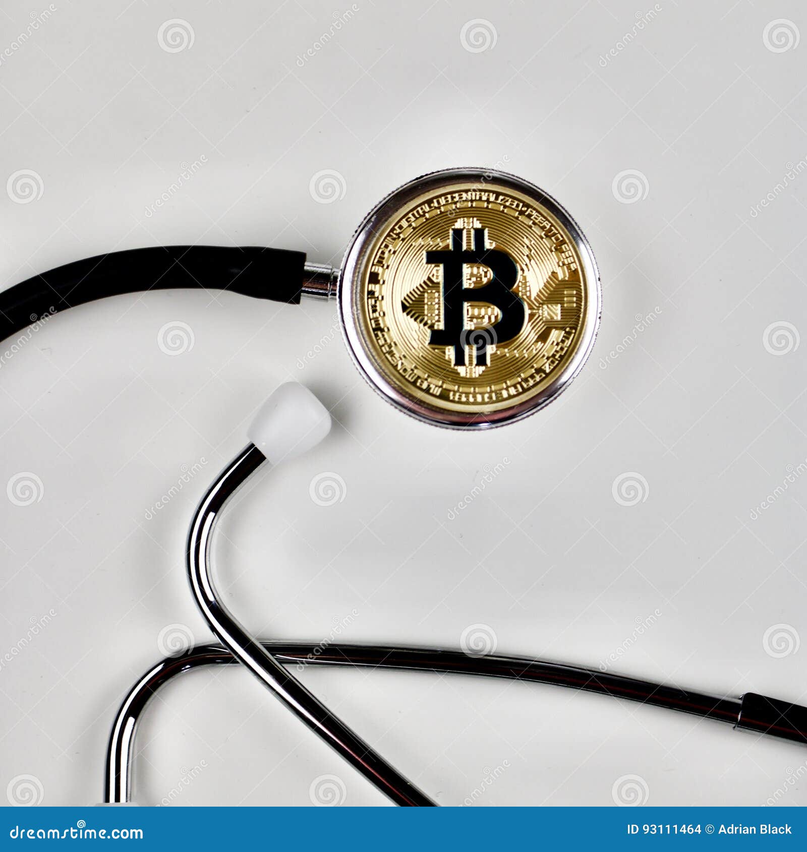 Gold Bitcoin Medical Concept Stock Photo - Image of cash, money: 93111464