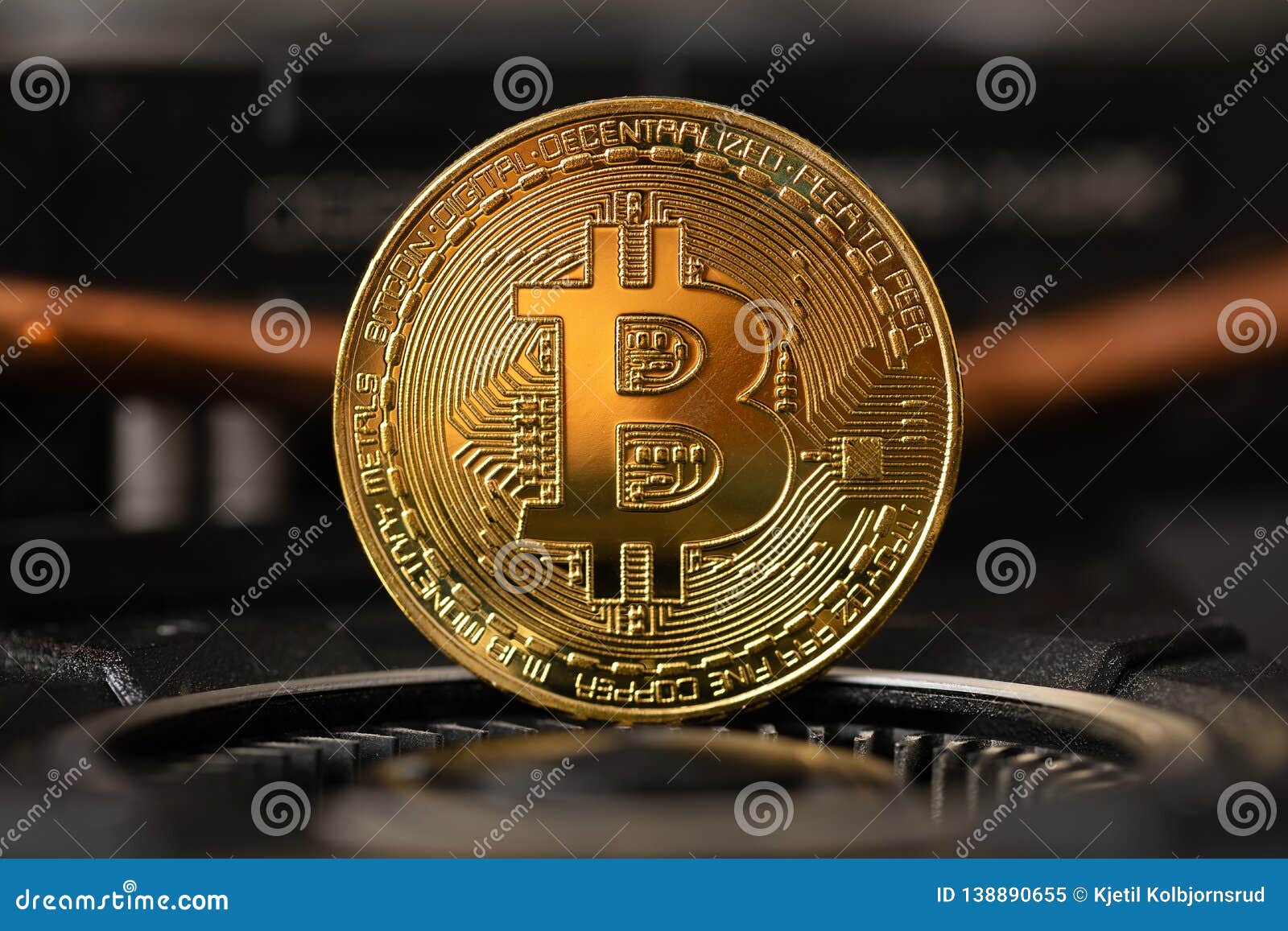 Gold Bitcoin Standing On Crypto Mining GPU Computer Hardware Stock ... Gold Bitcoin Standing On Crypto Mining GPU Computer Hardware Stock ...