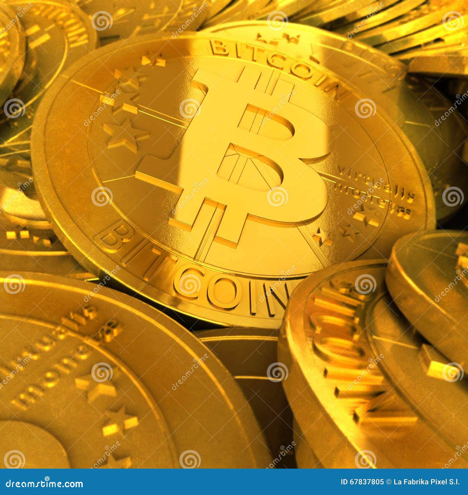 Gold bitcoins stock illustration. Illustration of currency - 67837805
