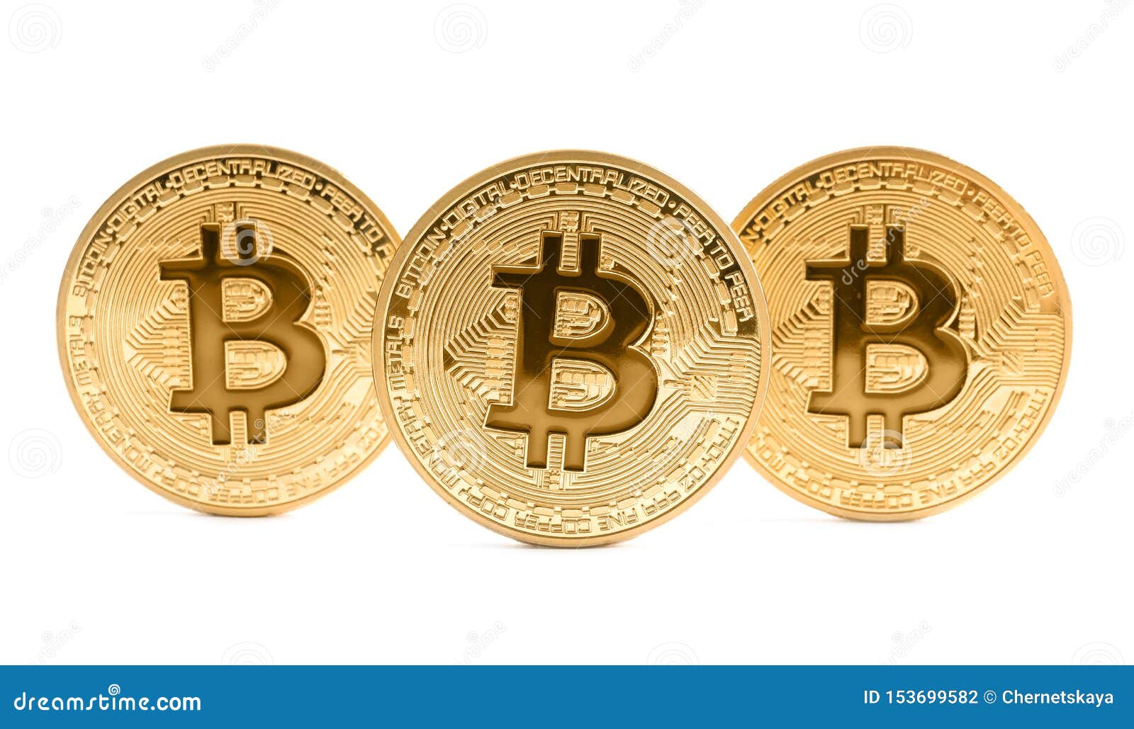 Gold Bitcoins on White. Digital Currency Stock Photo - Image of digital ...
