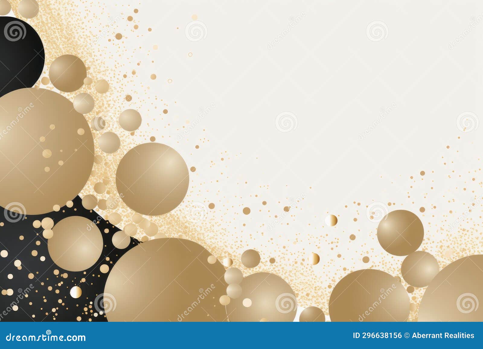 Gold and Black Bubbles on a White Background Stock Illustration ...