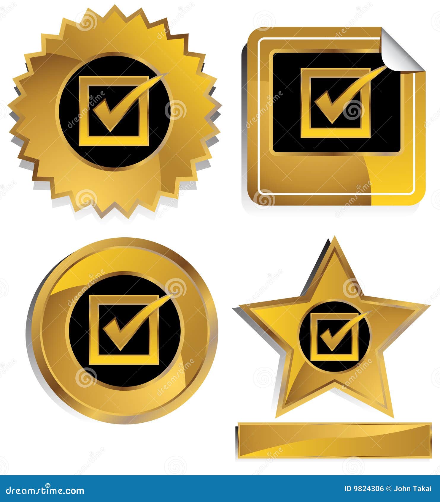 Gold and Black - Check Mark Stock Vector - Illustration of business ...