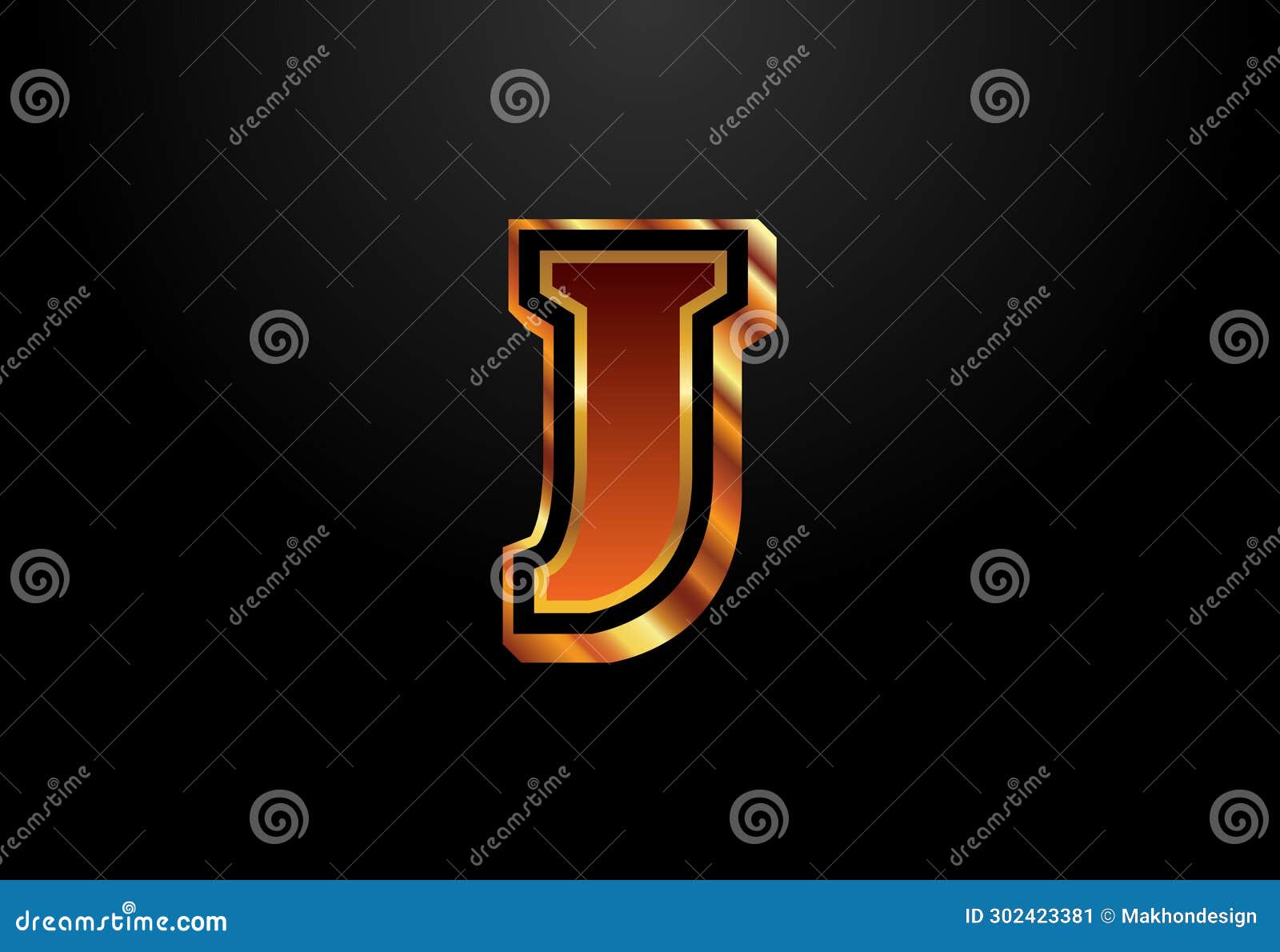 Gold and Black Color Alphabet J. Elegant Gold Color Alphabet Vector ...