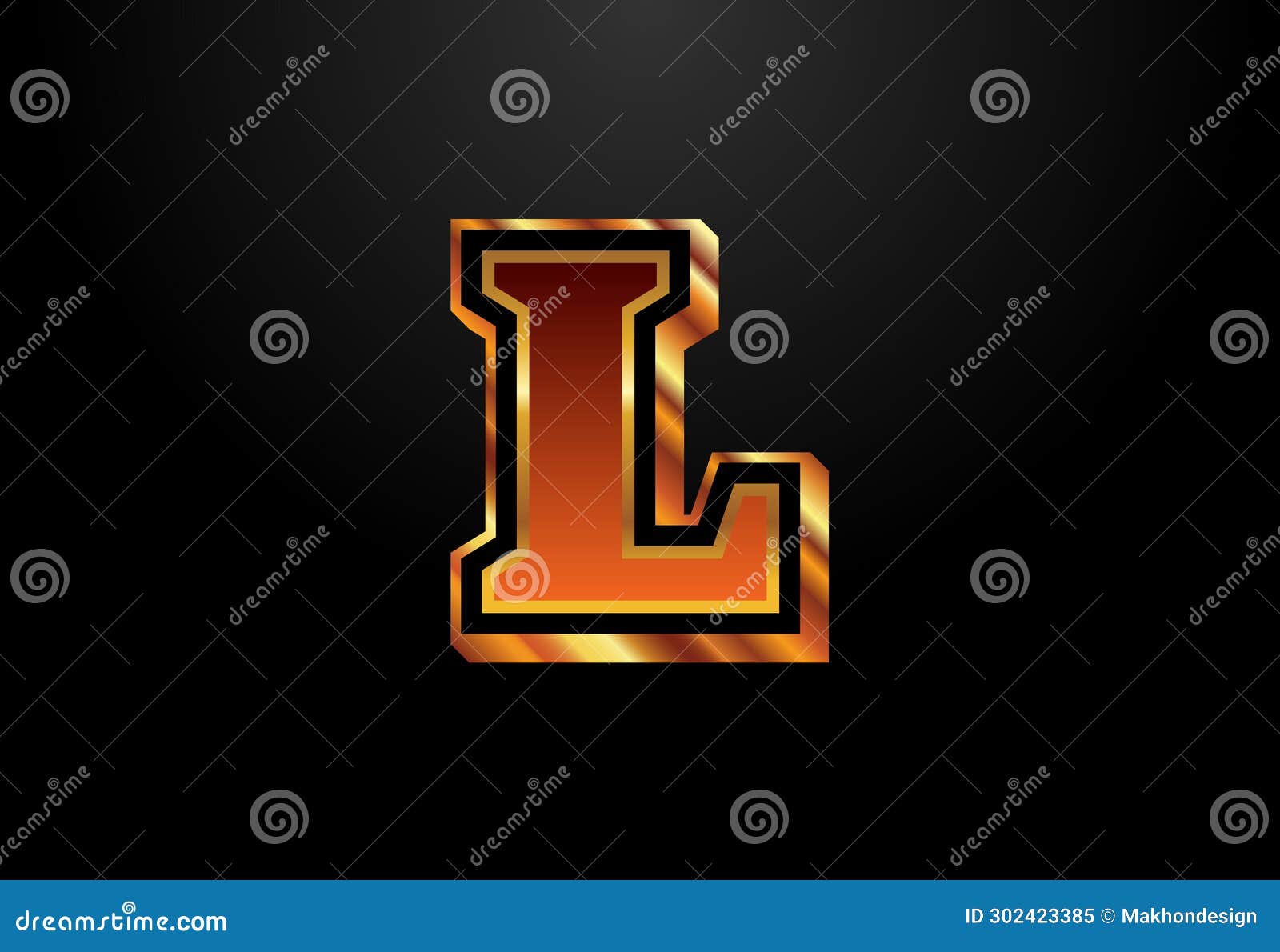 Gold and Black Color Alphabet L. Elegant Gold Color Alphabet Vector ...