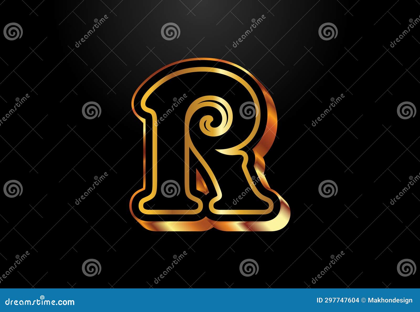 Gold and Black Color Alphabet R. Elegant Gold Color Alphabet Vector ...