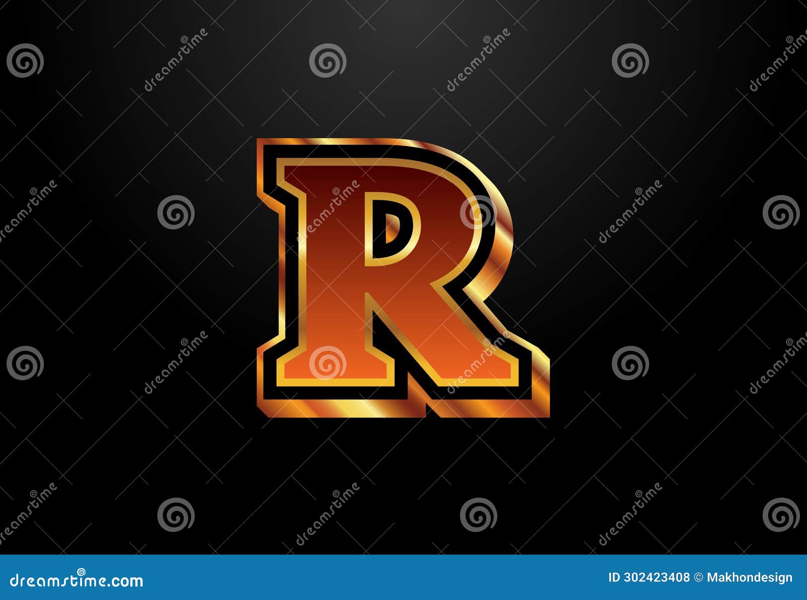 Gold and Black Color Alphabet R. Elegant Gold Color Alphabet Vector ...