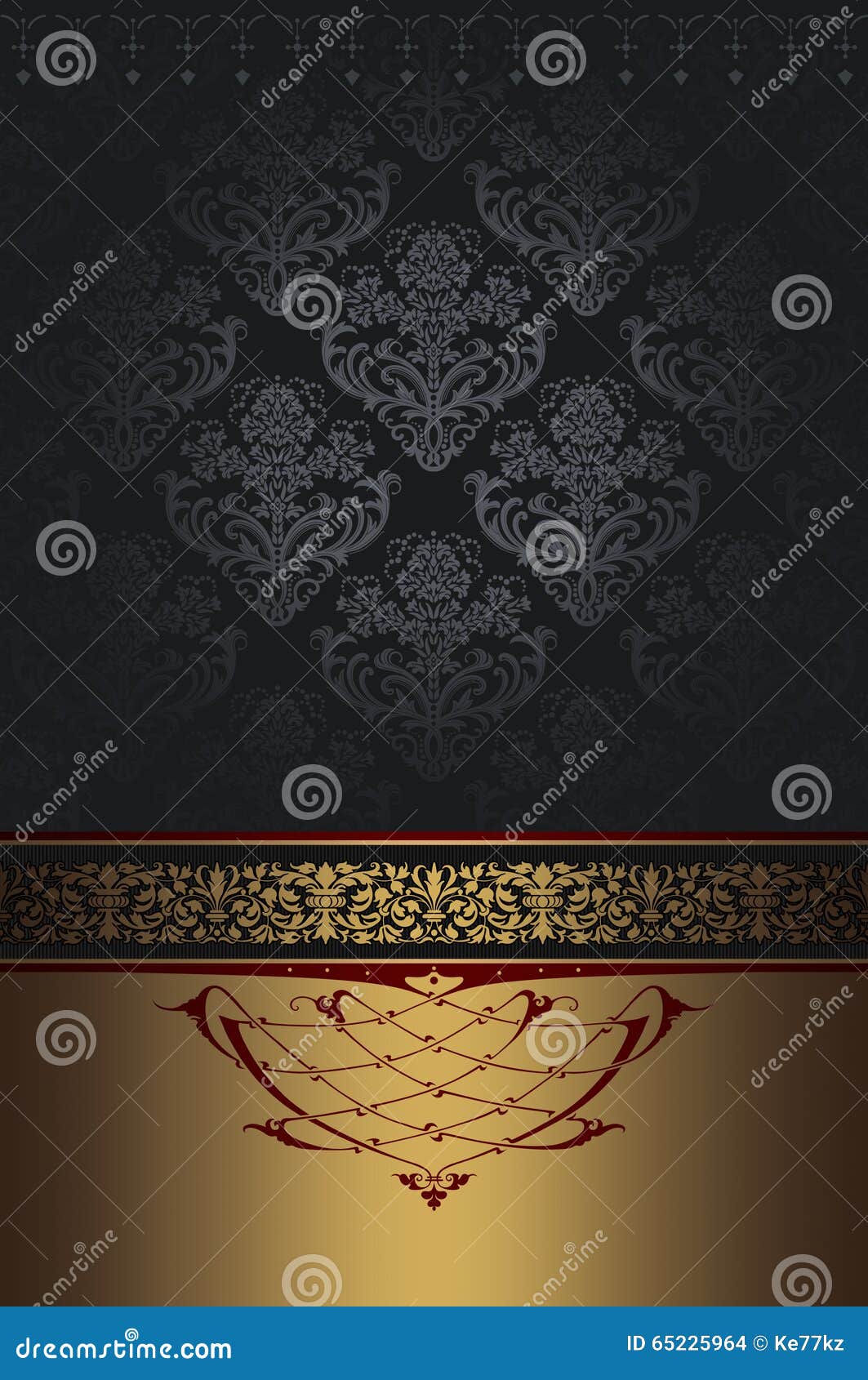 Gold and Black Decorative Background. Stock Illustration - Illustration ...
