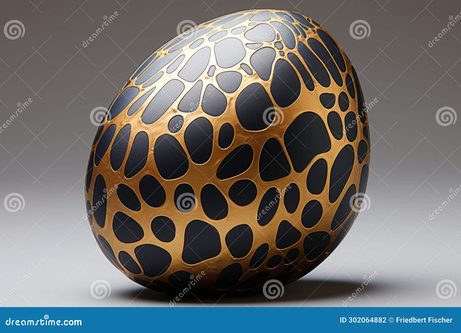 A Gold and Black Egg with Black Spots on it Stock Photo - Image of ...