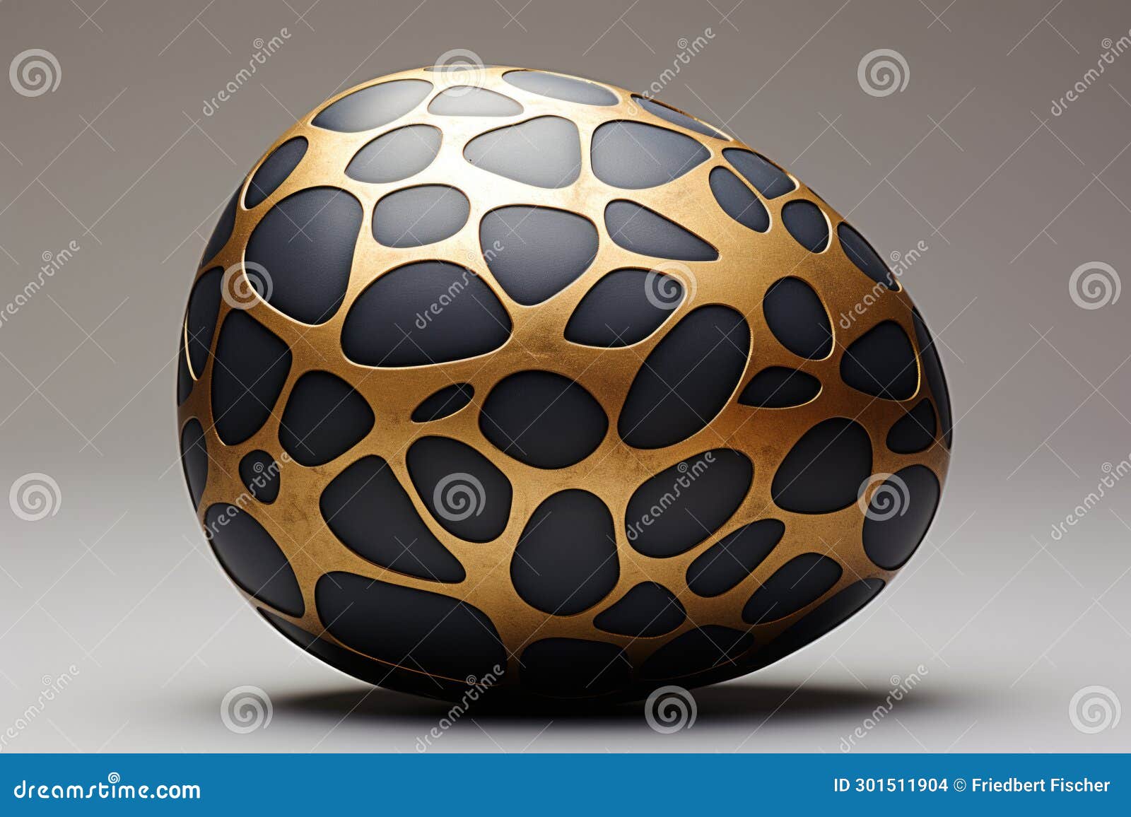 A Gold and Black Egg with Black Spots on it Stock Illustration ...
