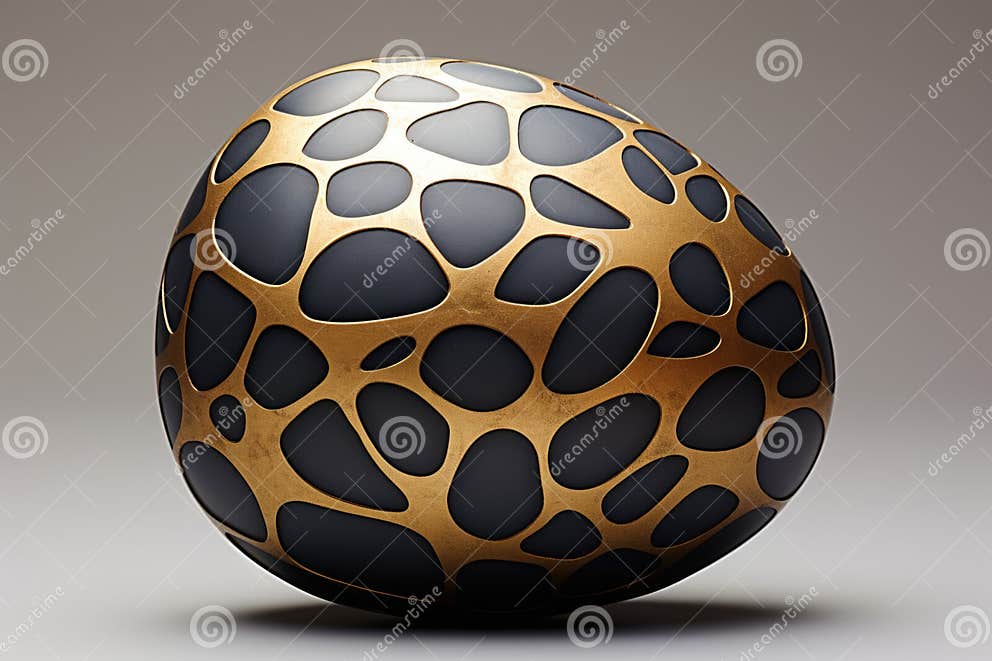 A Gold and Black Egg with Black Spots on it Stock Illustration ...